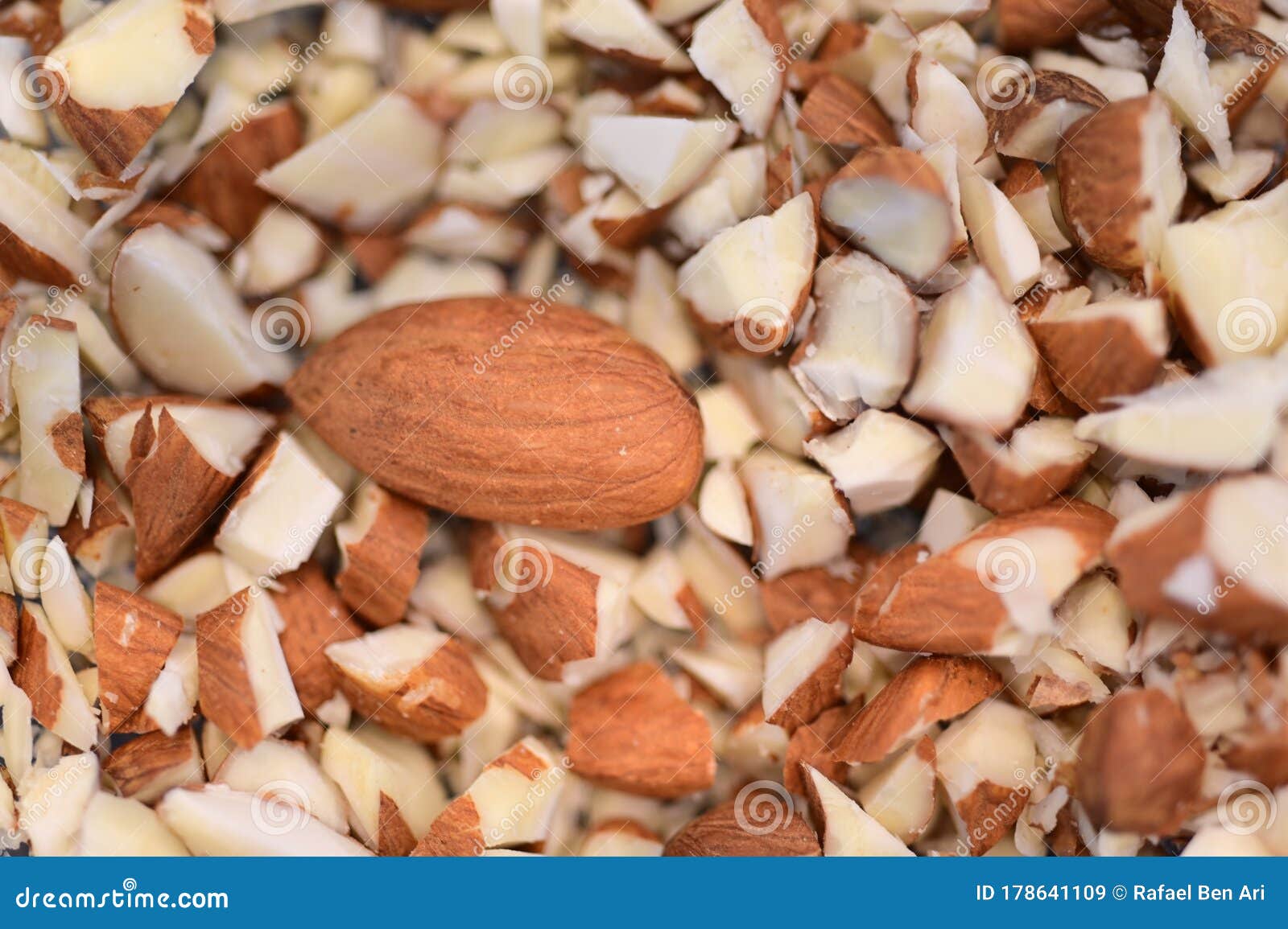 Chopped Almonds Abstract Background and Texture Stock Image - Image of ...