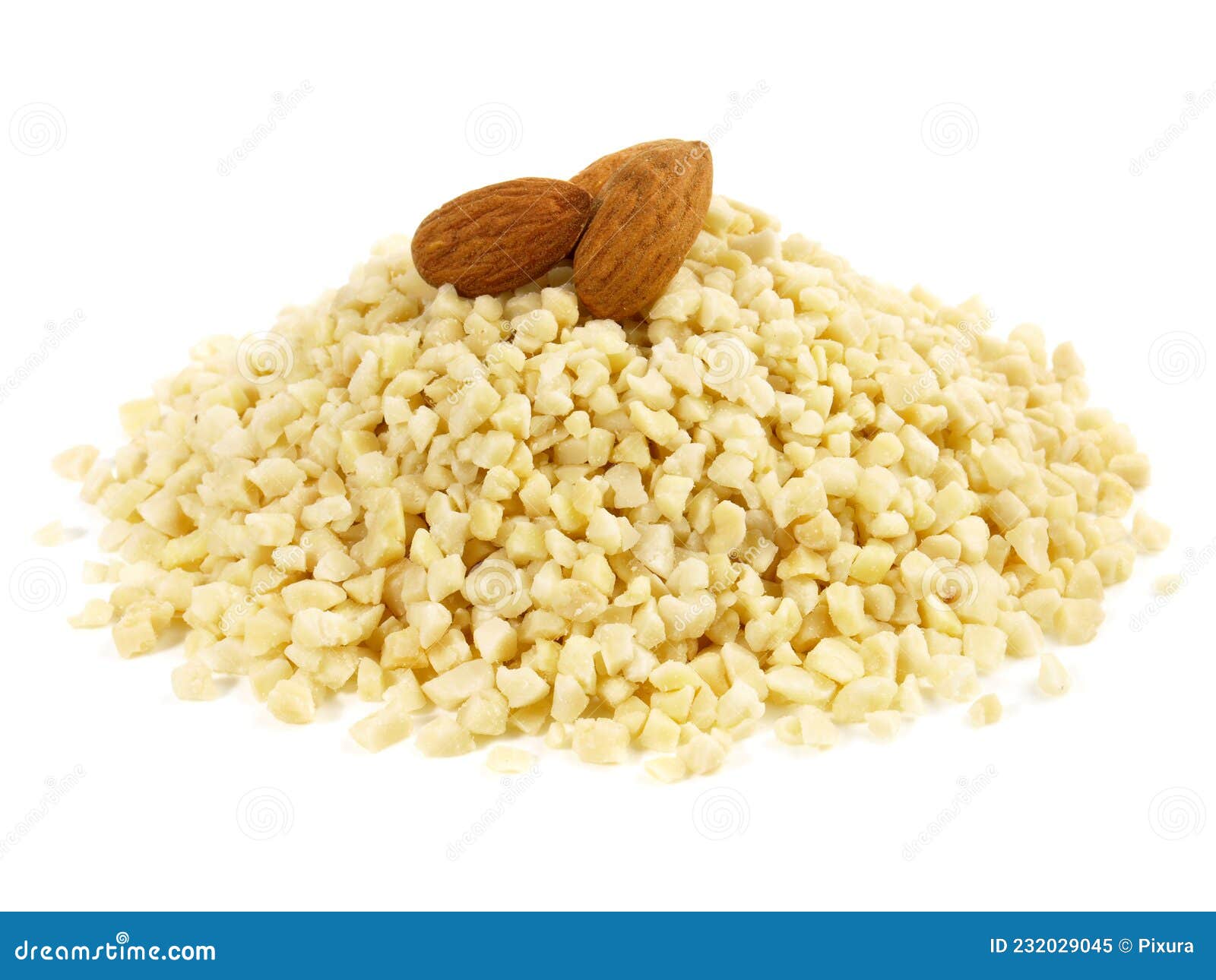 Chopped Almonds on White Background - Isolated Stock Image - Image of ...