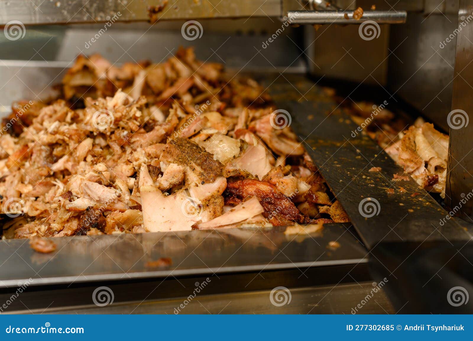 Chopped and Already Cooked Fried Chicken Meat Stock Image - Image of ...