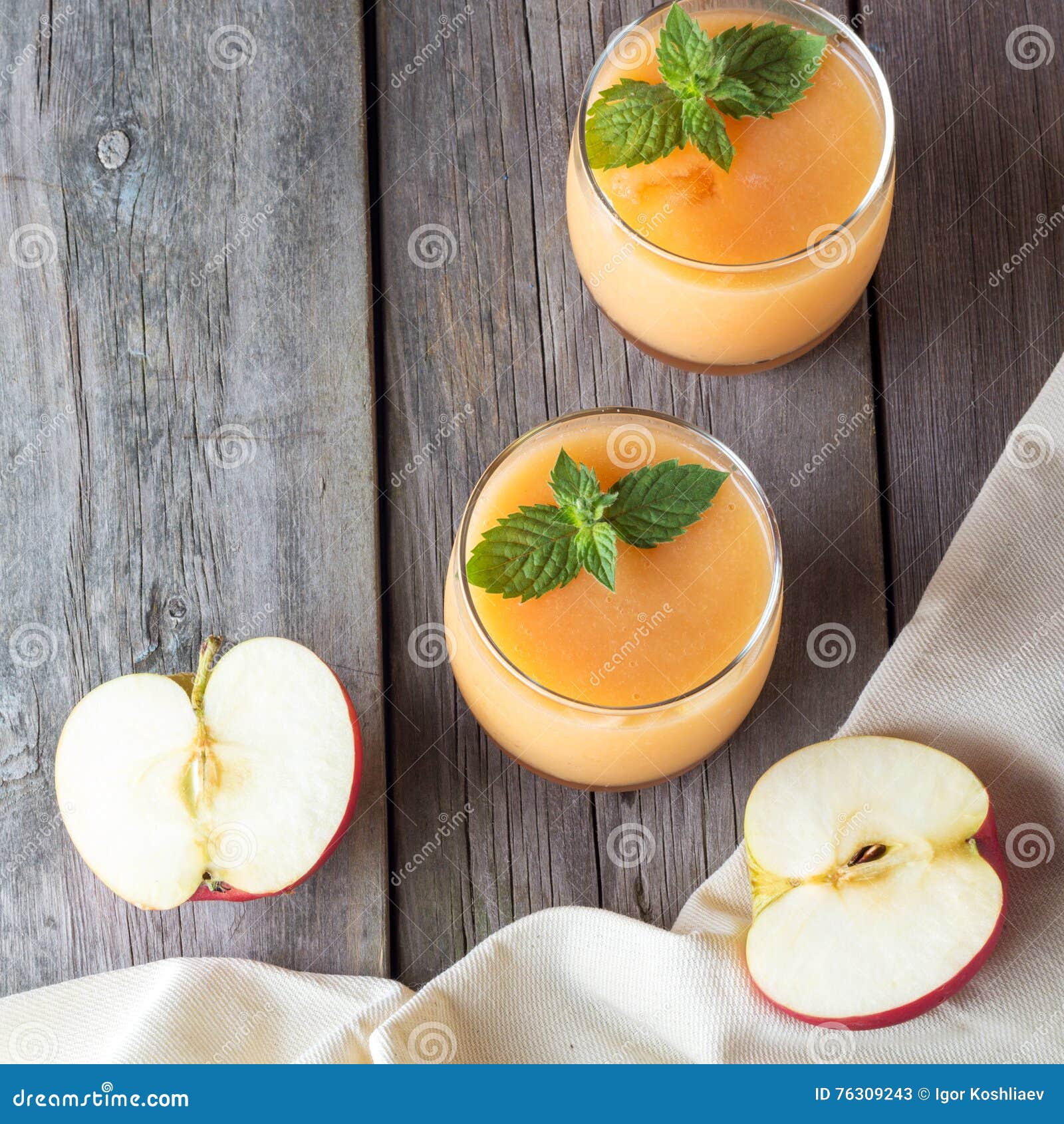 Chopped Apple and Fruit Smoothie Stock Image - Image of people, square ...