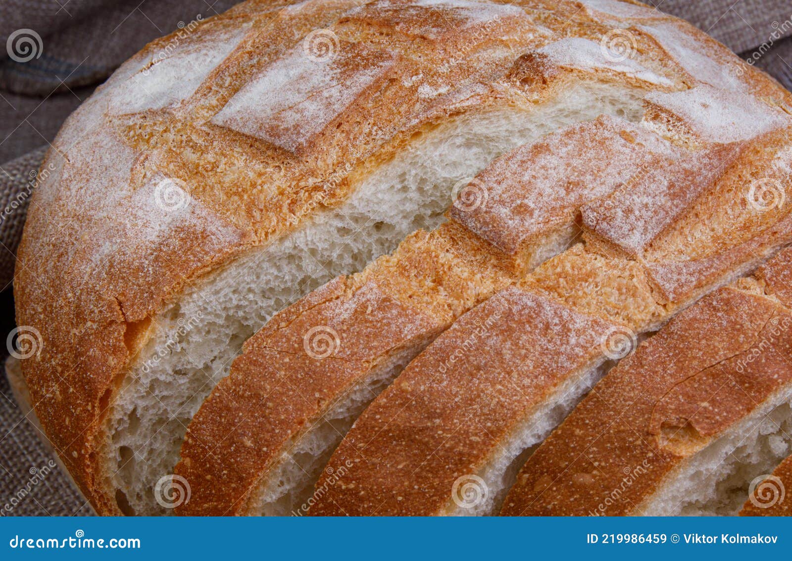 Chopped Bun of Round Village Bread Stock Image - Image of round ...