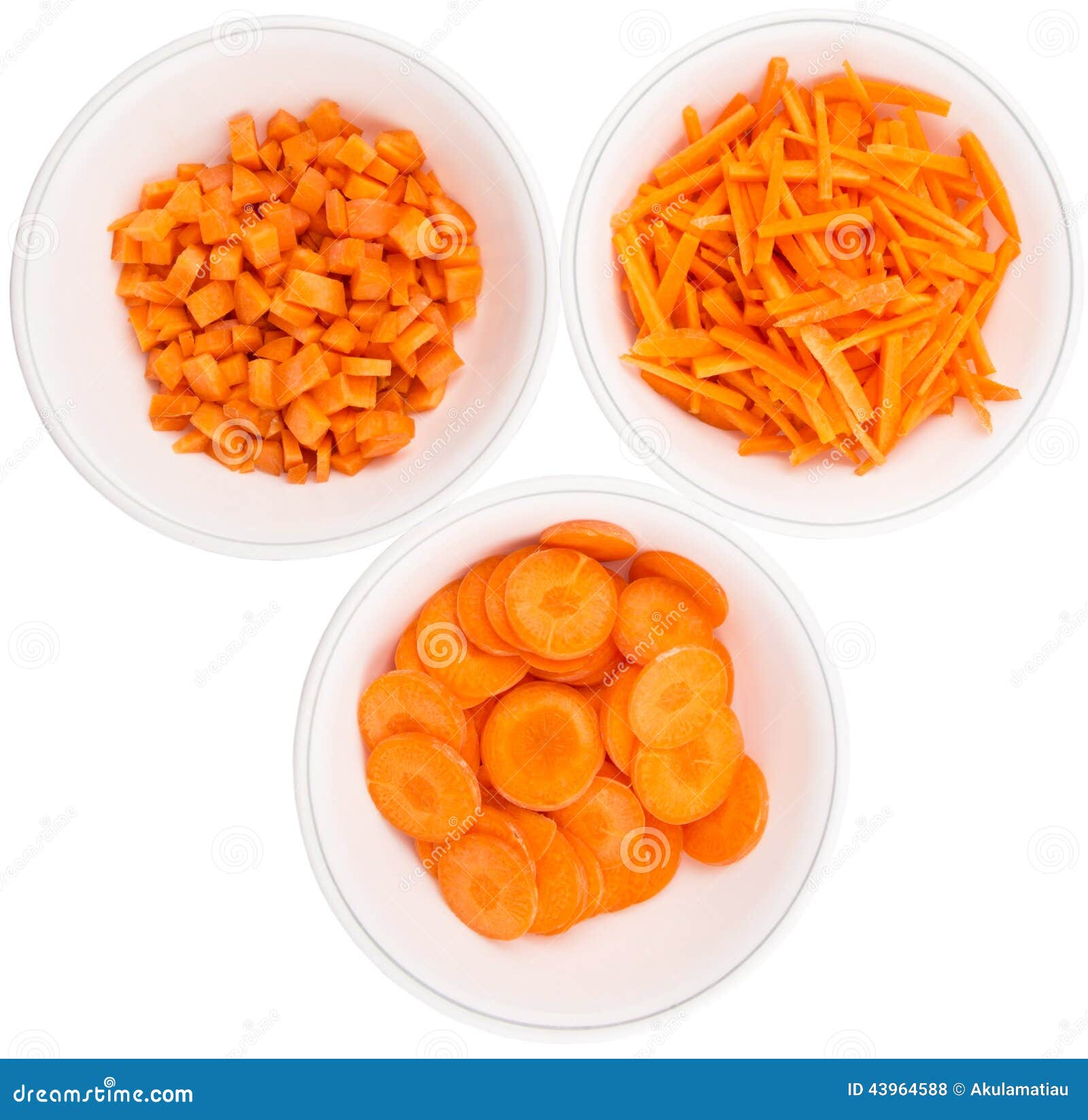 Chopped Carrots in White Bowls VI Stock Photo - Image of carrots, crisp ...