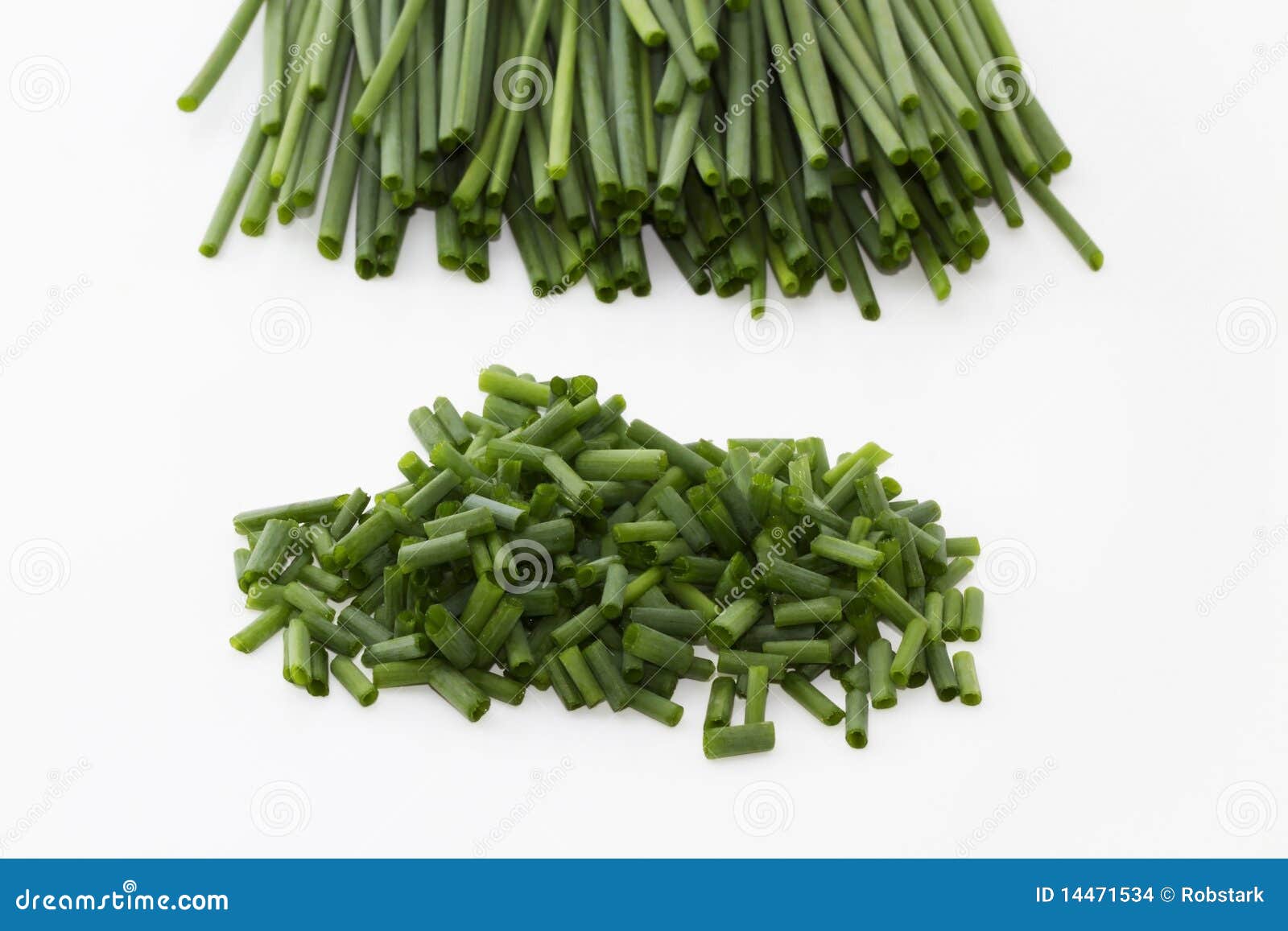 Chopped Chives And Chive Bottoms Stock Images - Image: 14471534