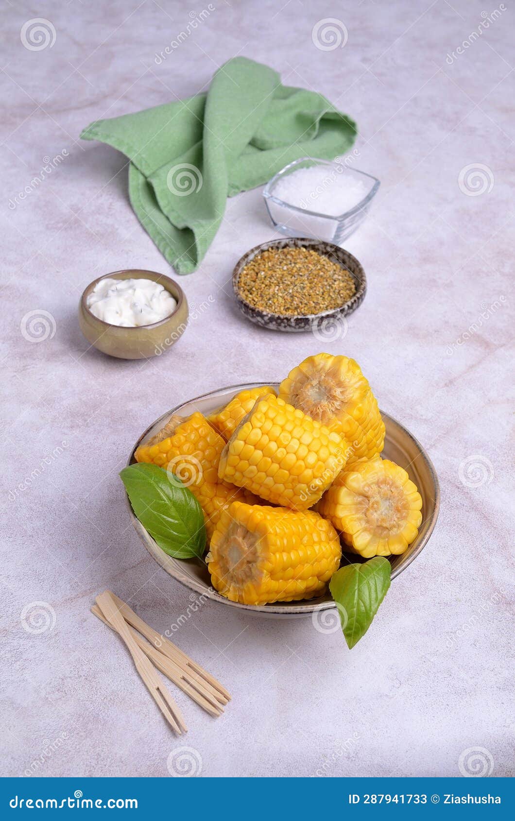 Chopped corn cobs stock image. Image of grain, meal - 287941733