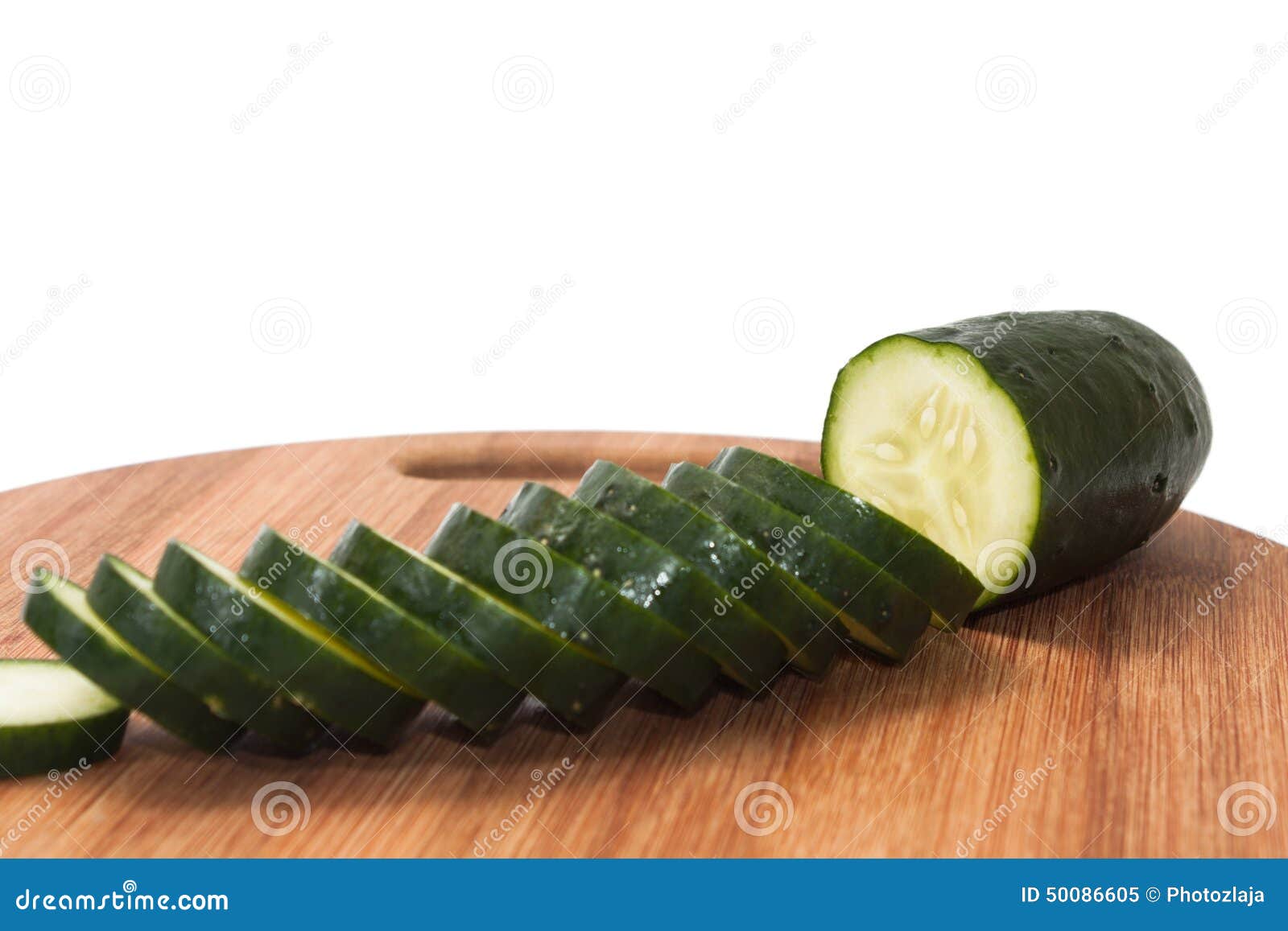 Chopped Cucumber Stacked on Wooden Board Stock Image - Image of food ...