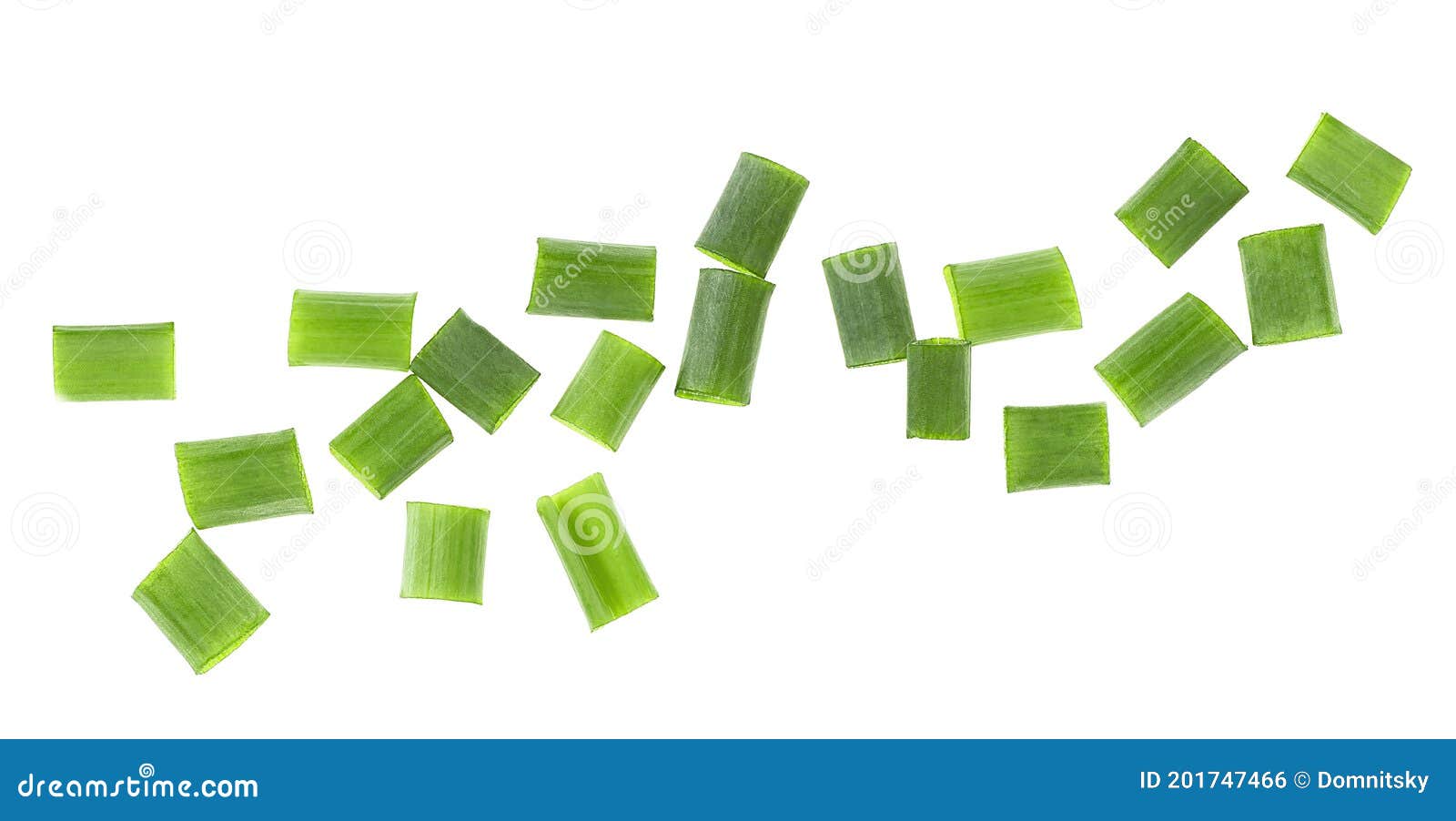 Chopped or Cut Scallions Isolated on White Background, Top View Stock ...