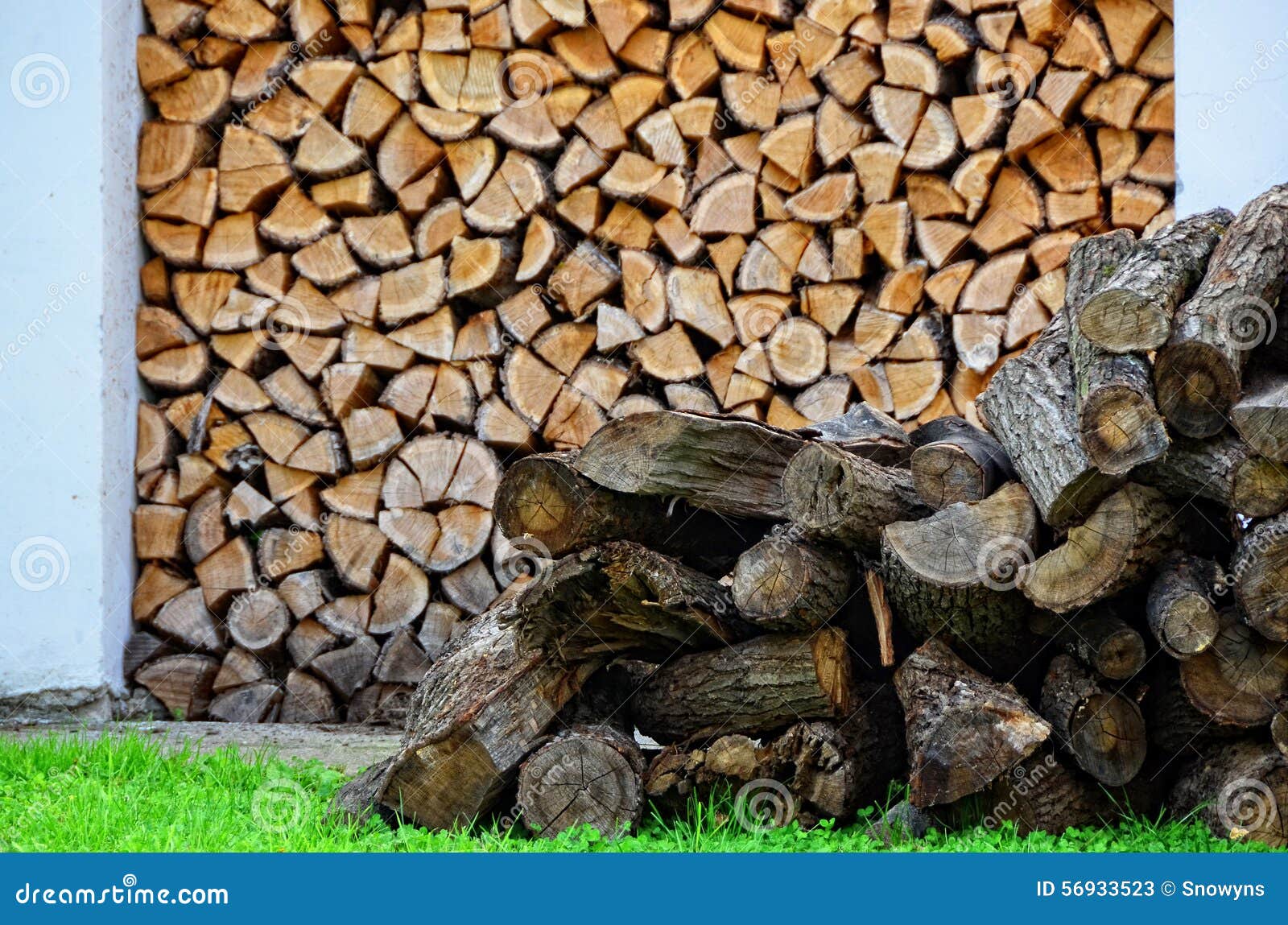 Chopped fire wood logs stock image. Image of bark, logs - 56933523