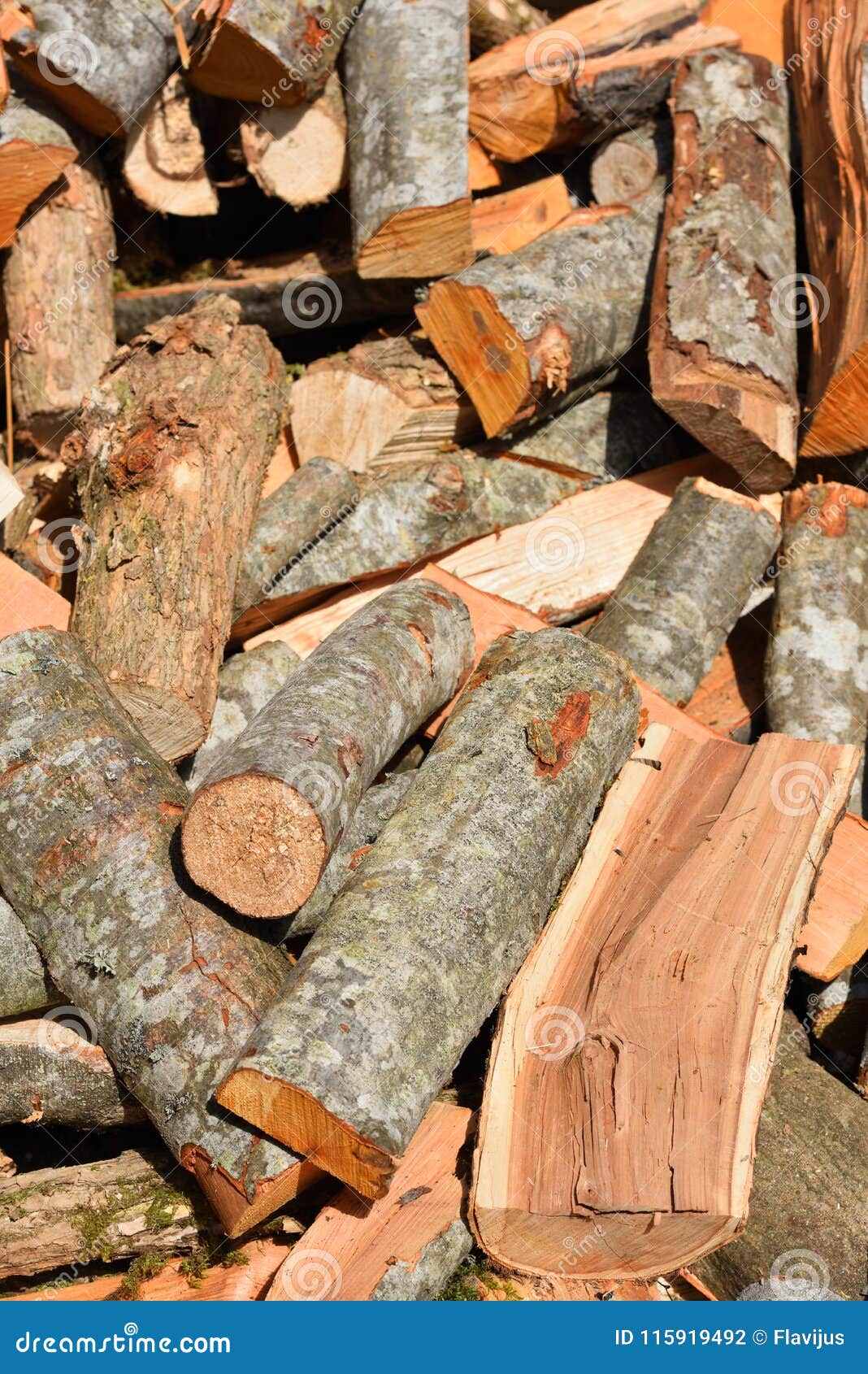 Chopped Firewood on a Stack Stock Photo - Image of brown, forest: 115919492