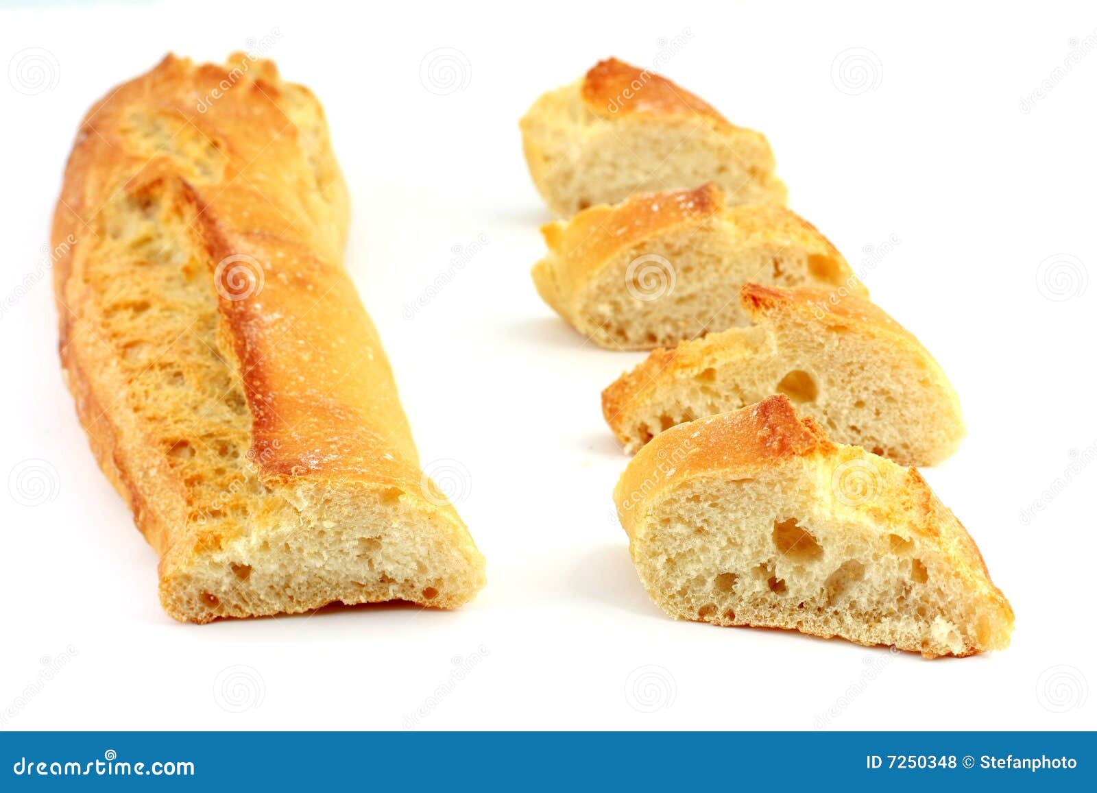 Chopped french bread stock photo. Image of baguette, isolated - 7250348