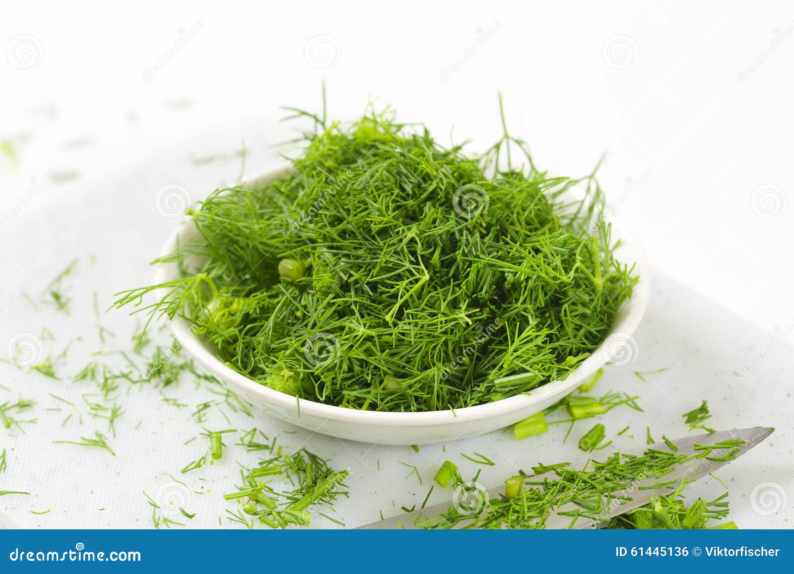 Chopped fresh dill stock photo. Image of leaf, bowl, chopped - 61445136