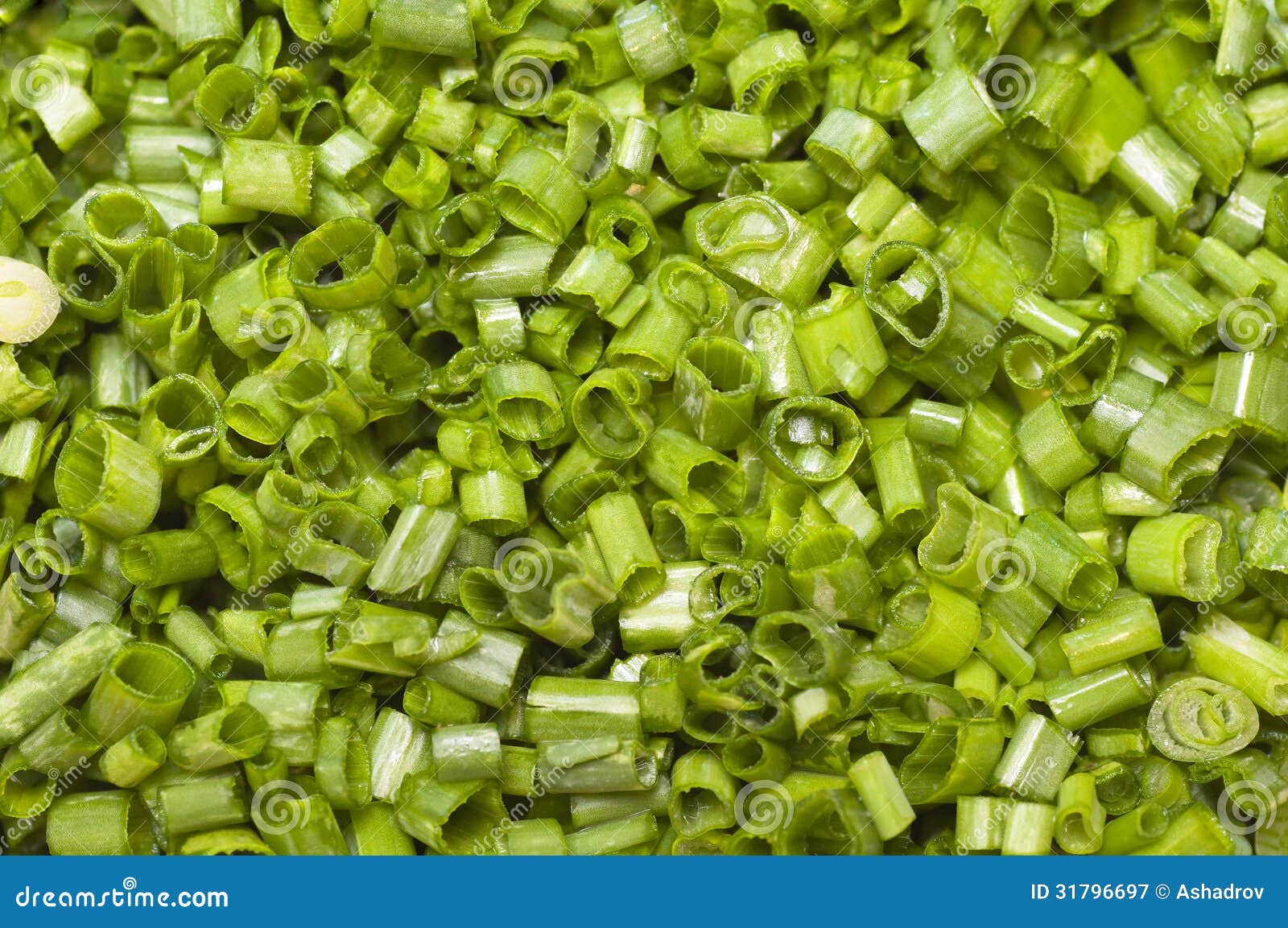 Chopped Green Onions, Or Leeks Shot From Above. Stock Image - Image of ...