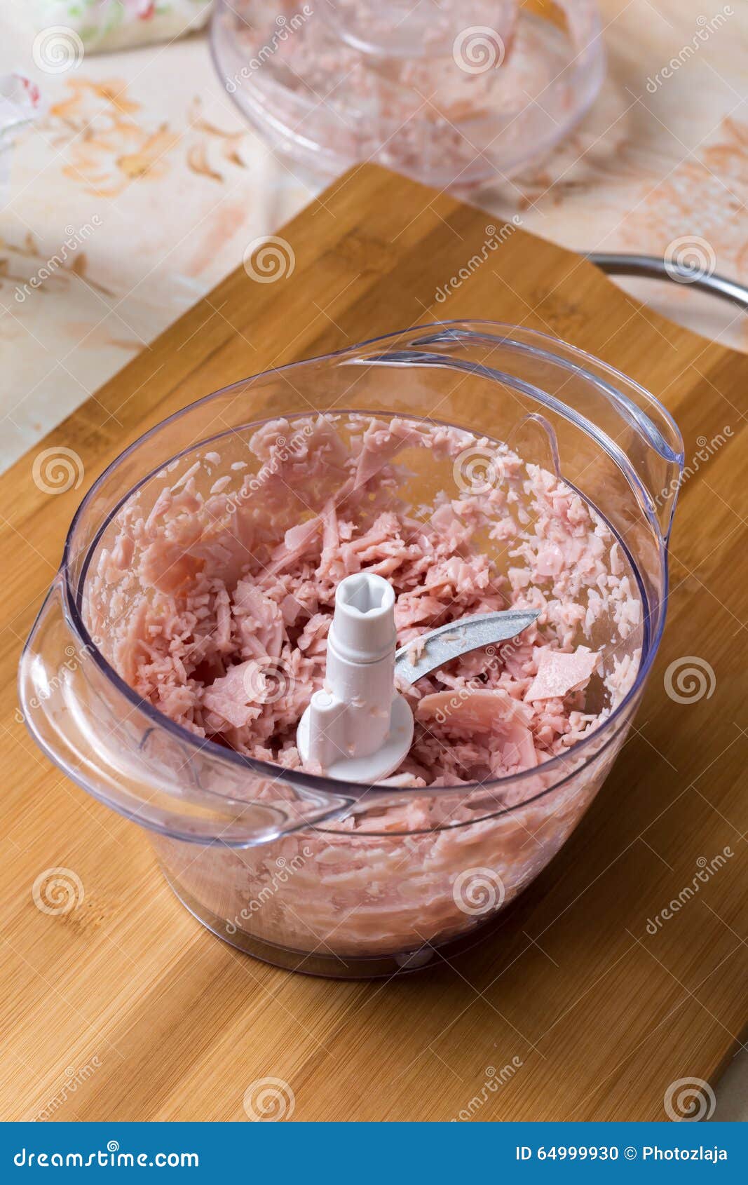 Chopped Ham on the Wooden Board Stock Photo - Image of wood, meat: 64999930