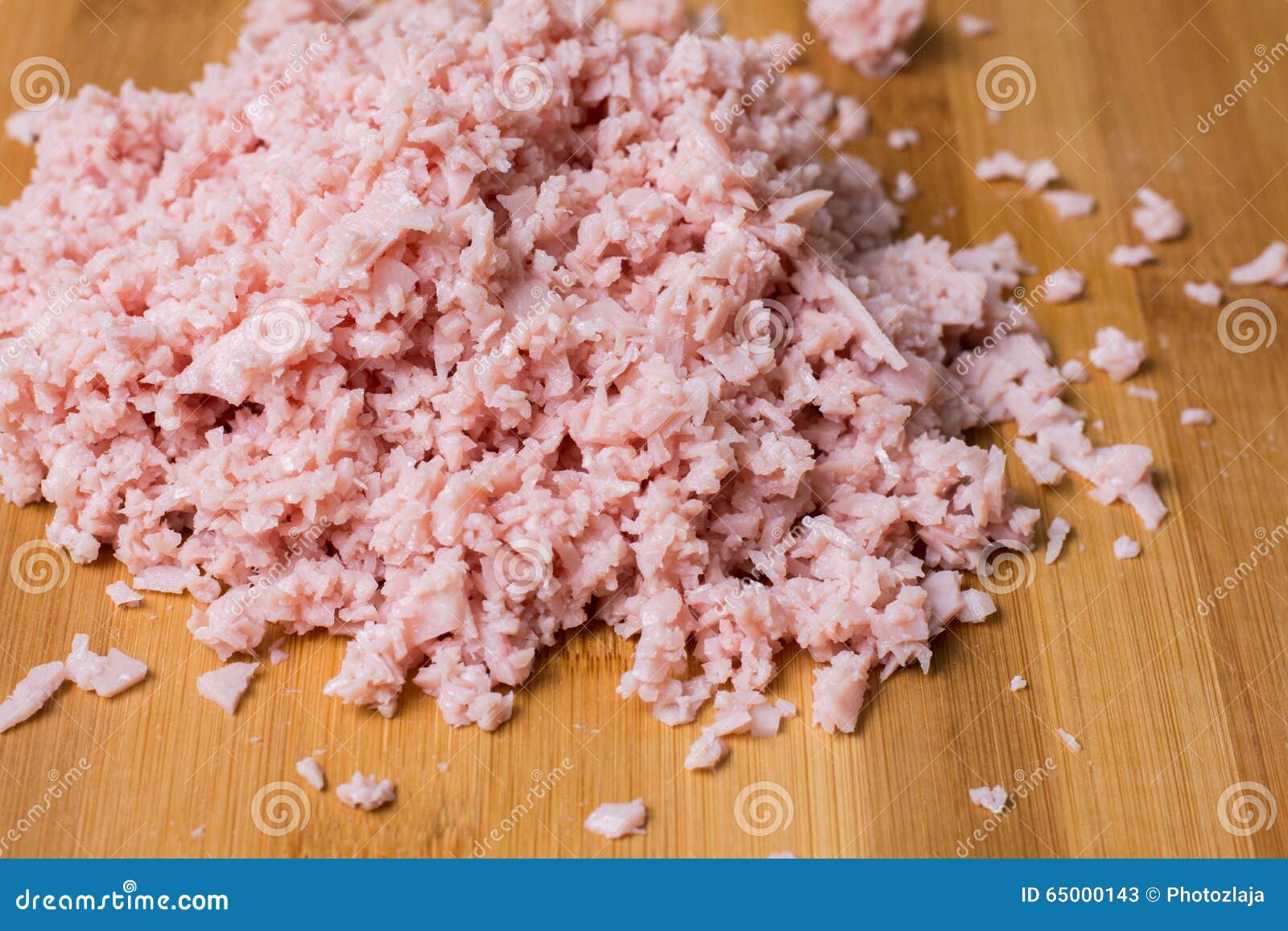 Chopped Ham on the Wooden Board Stock Image - Image of disc, soft: 65000143