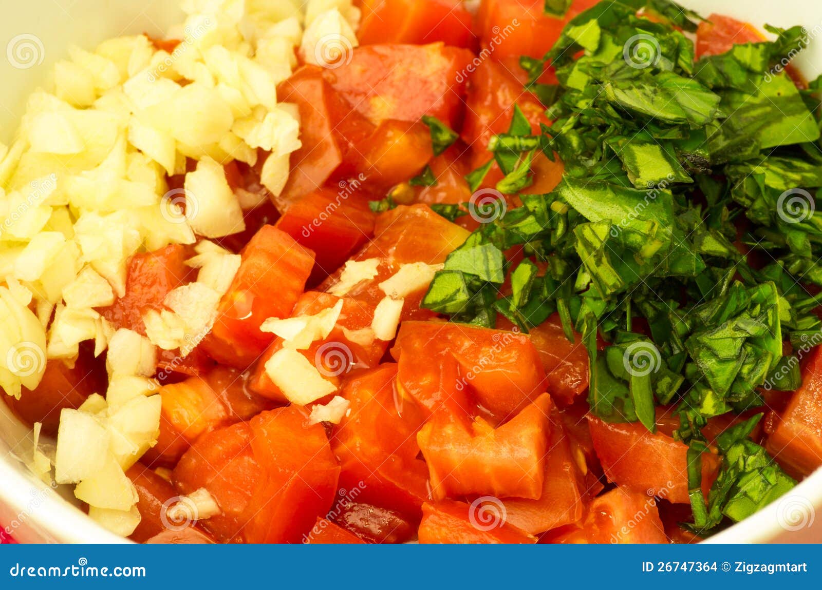 CHopped Ingredients Onion Tomato Garlic Stock Photo - Image of herb ...
