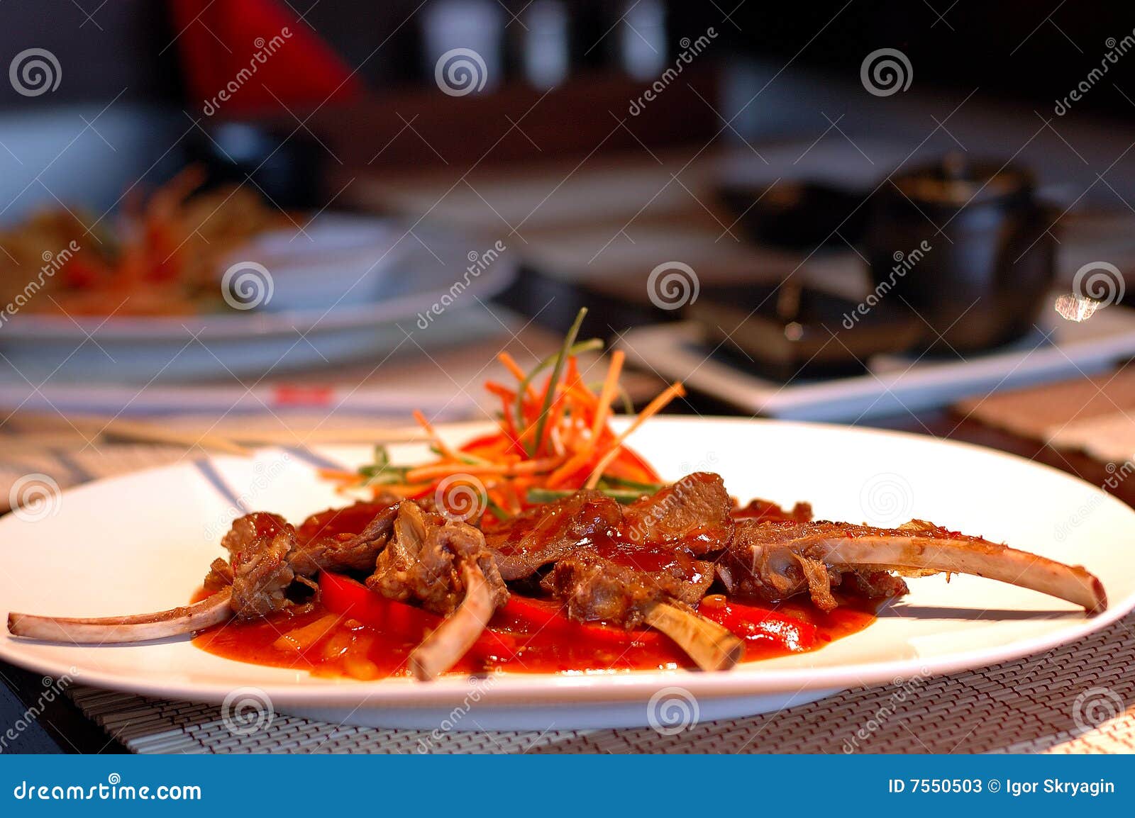 Chopped meat on a dish stock image. Image of dinner, plate - 7550503