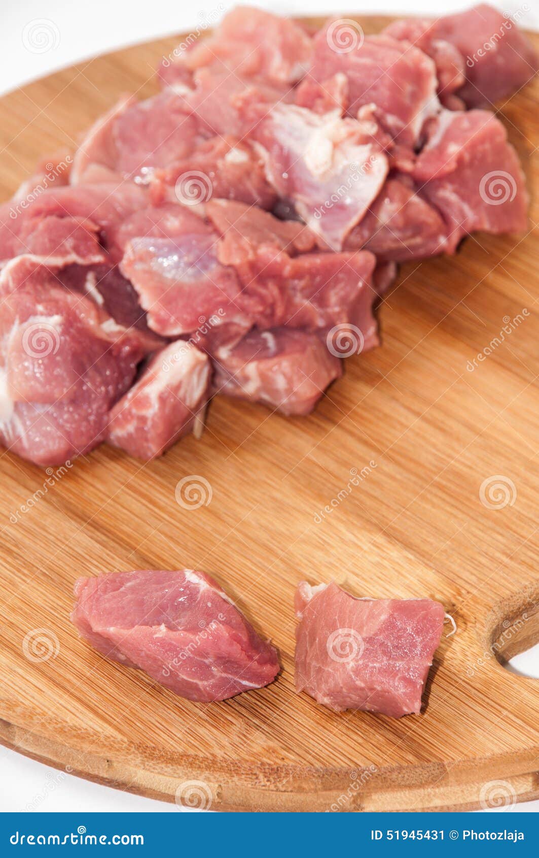 Chopped Meat on a Kitchen Wooden Board Stock Image - Image of fricassee ...