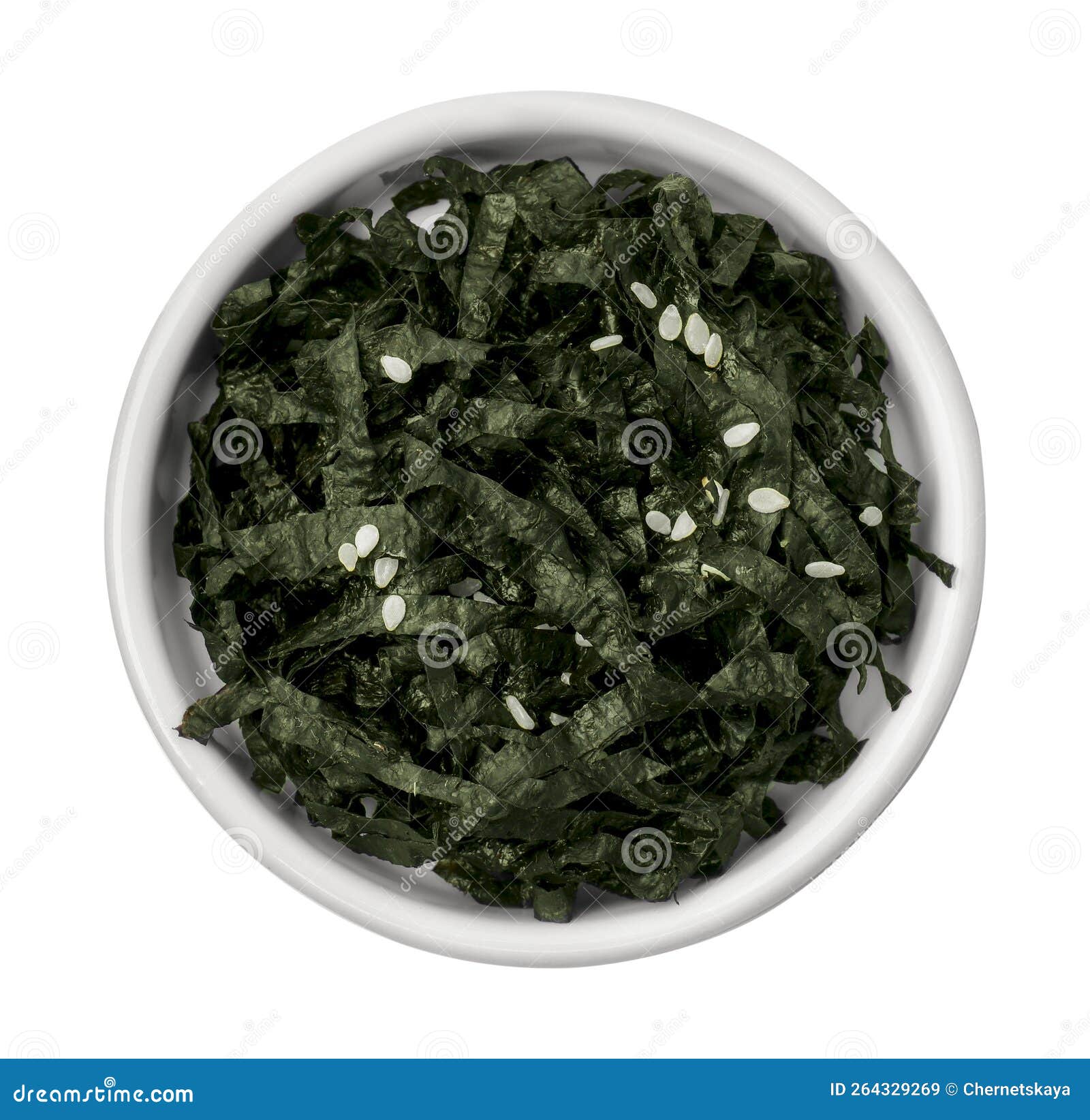 Chopped Nori Sheets with Sesame Isolated on White, Top View Stock Image ...