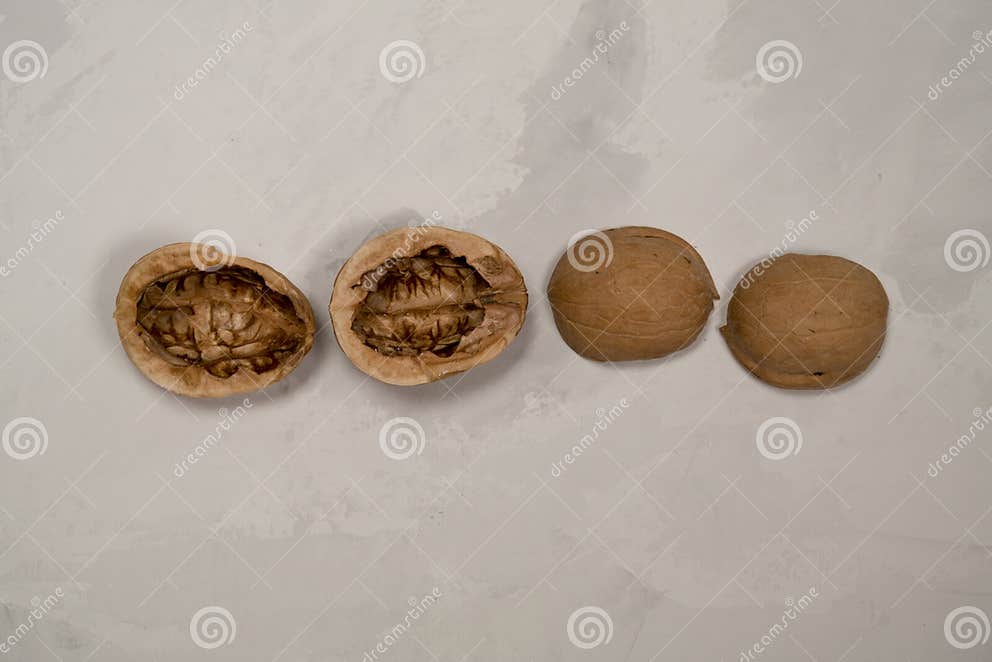 Chopped Nuts on a Neutral Gray Background Stock Photo - Image of shell ...