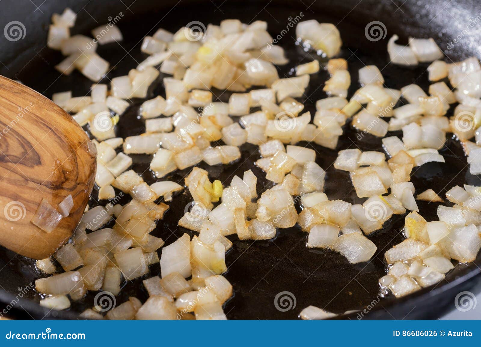 Chopped Onion on Frying Pan Stock Photo - Image of organic, ingredient ...