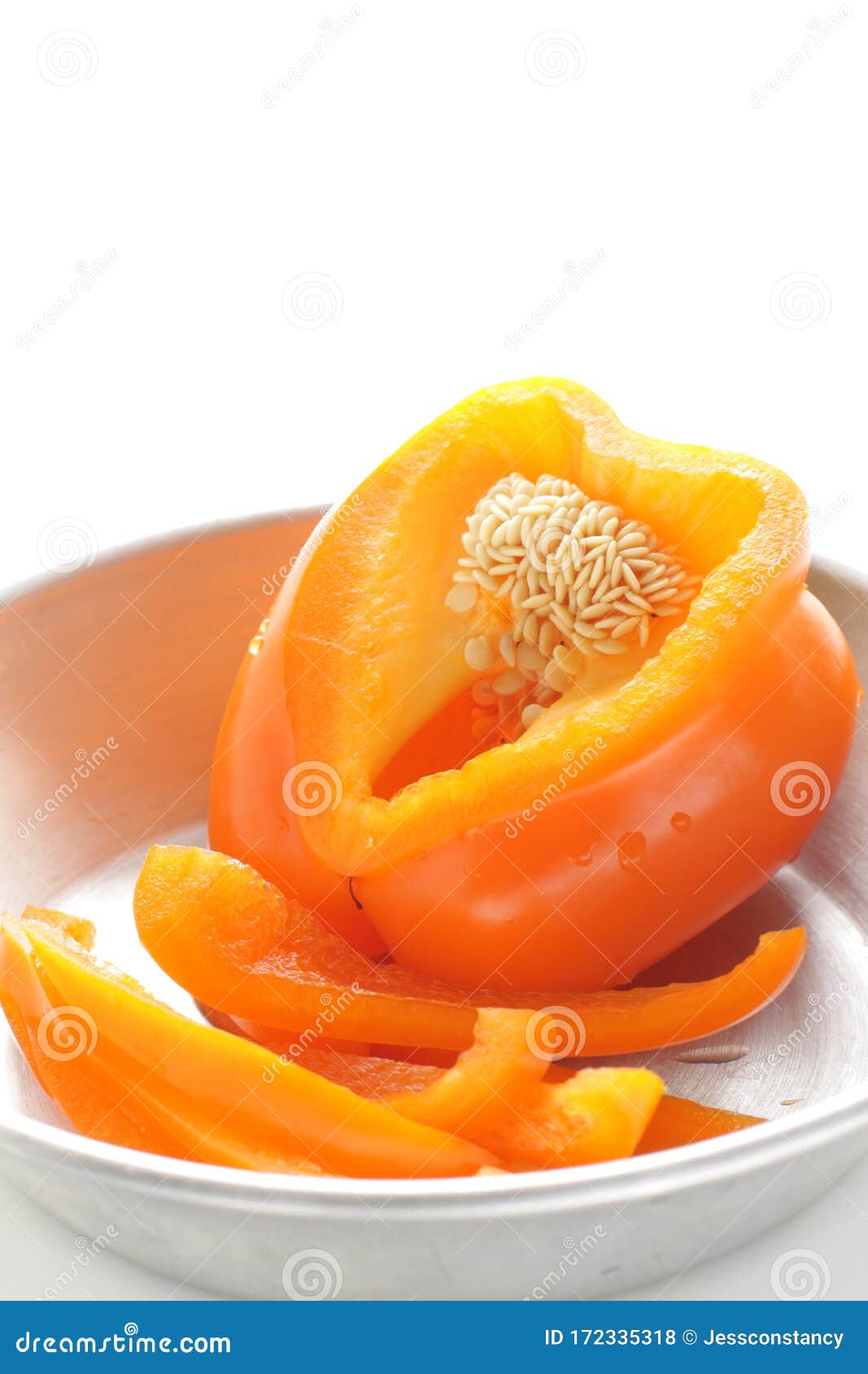 Chopped Orange Paprika in Pan Stock Photo - Image of chopped, copy ...