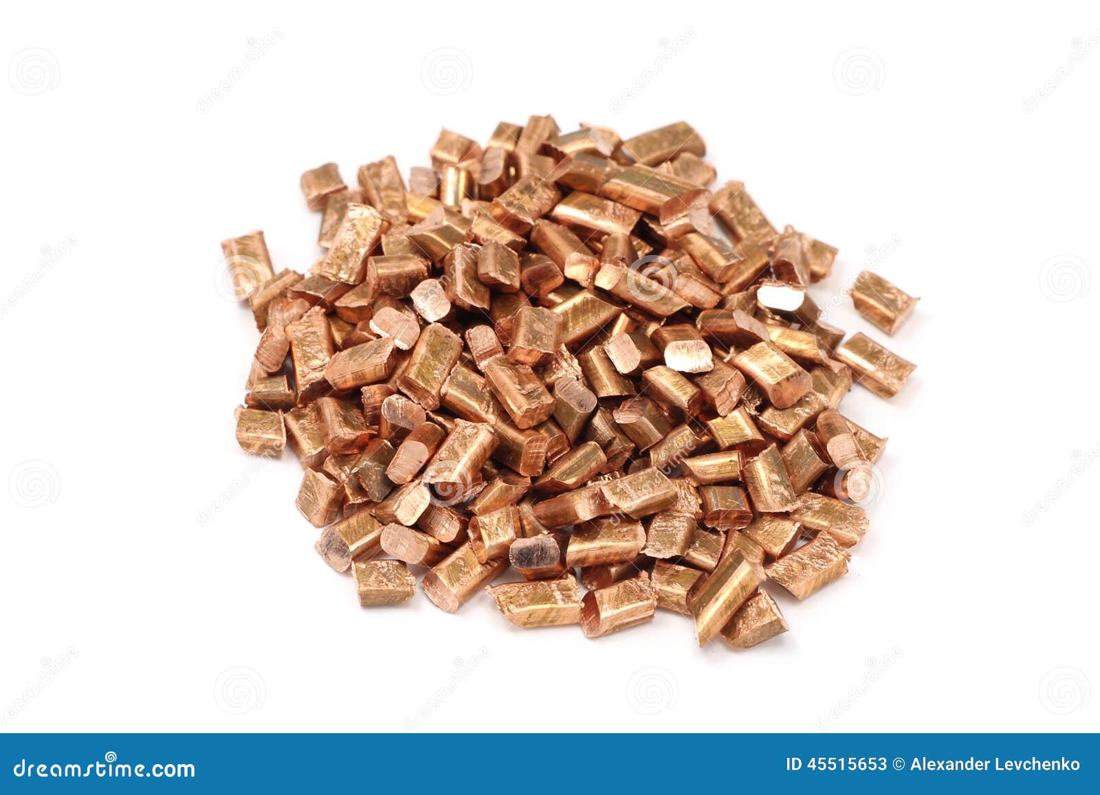 Chopped pieces of copper stock image. Image of isolated - 45515653