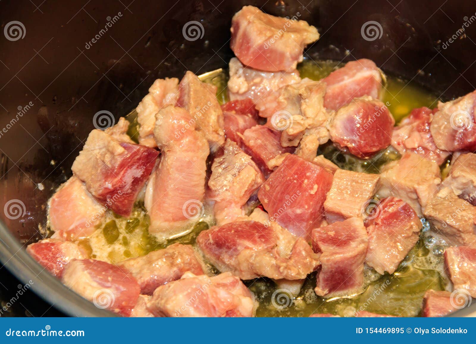 Chopped Pork Meat Cooking in Slow Cooker Stock Image - Image of healthy ...