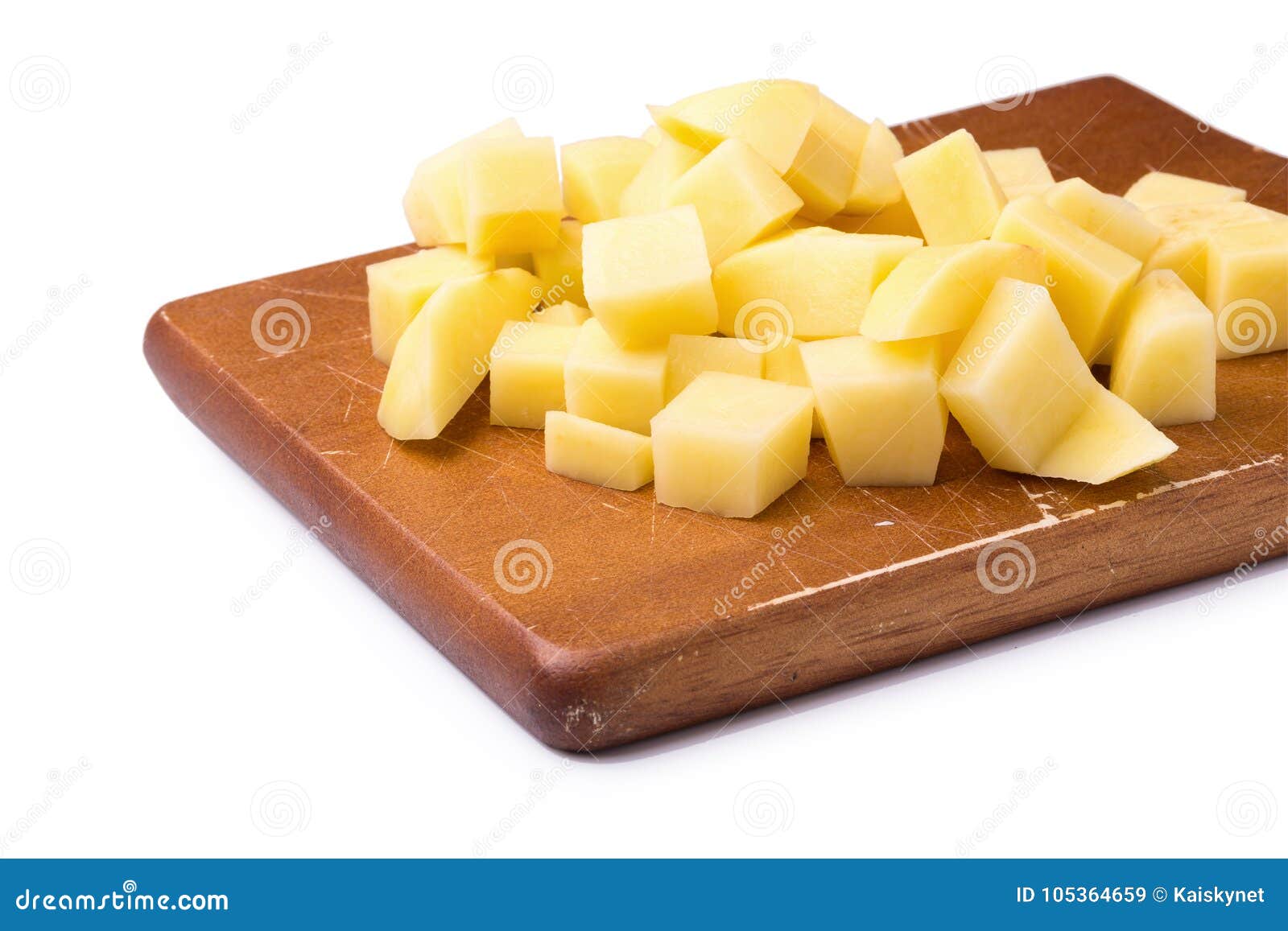 Chopped Potato Isolated on a White Background Stock Image - Image of ...