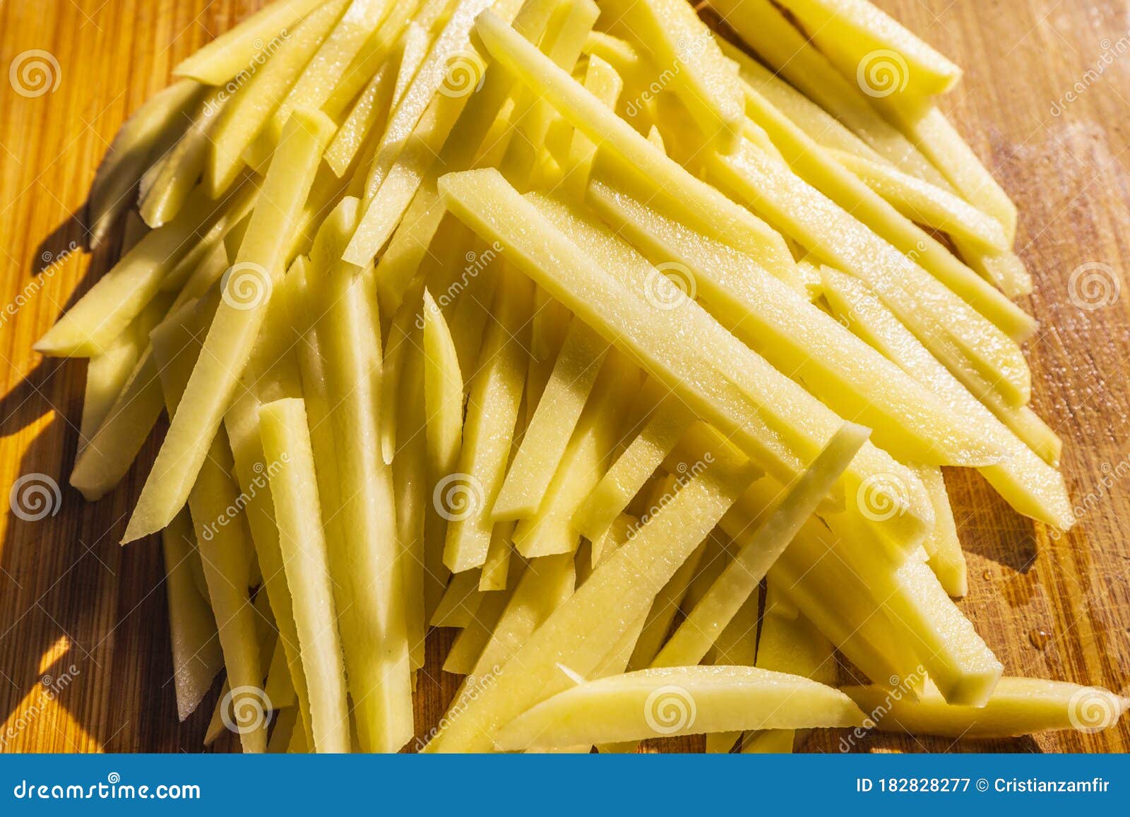 Chopped Potato Ready for Cooking Stock Image - Image of stick, fried ...