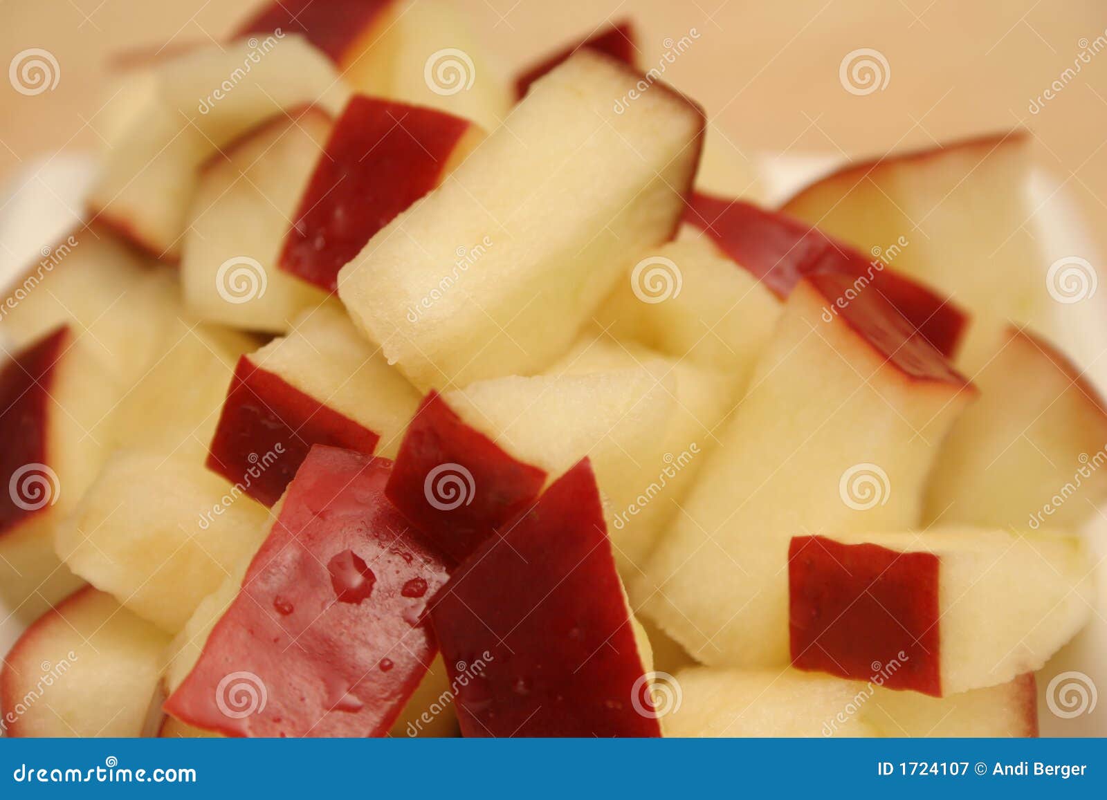 Chopped red apple stock image. Image of healthy, food - 1724107