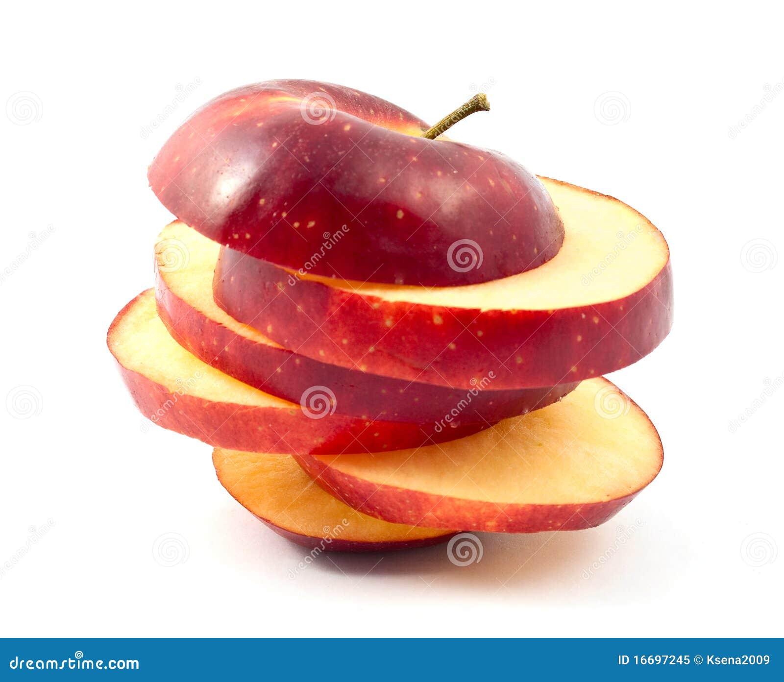 Chopped red apple slices stock image. Image of season - 16697245