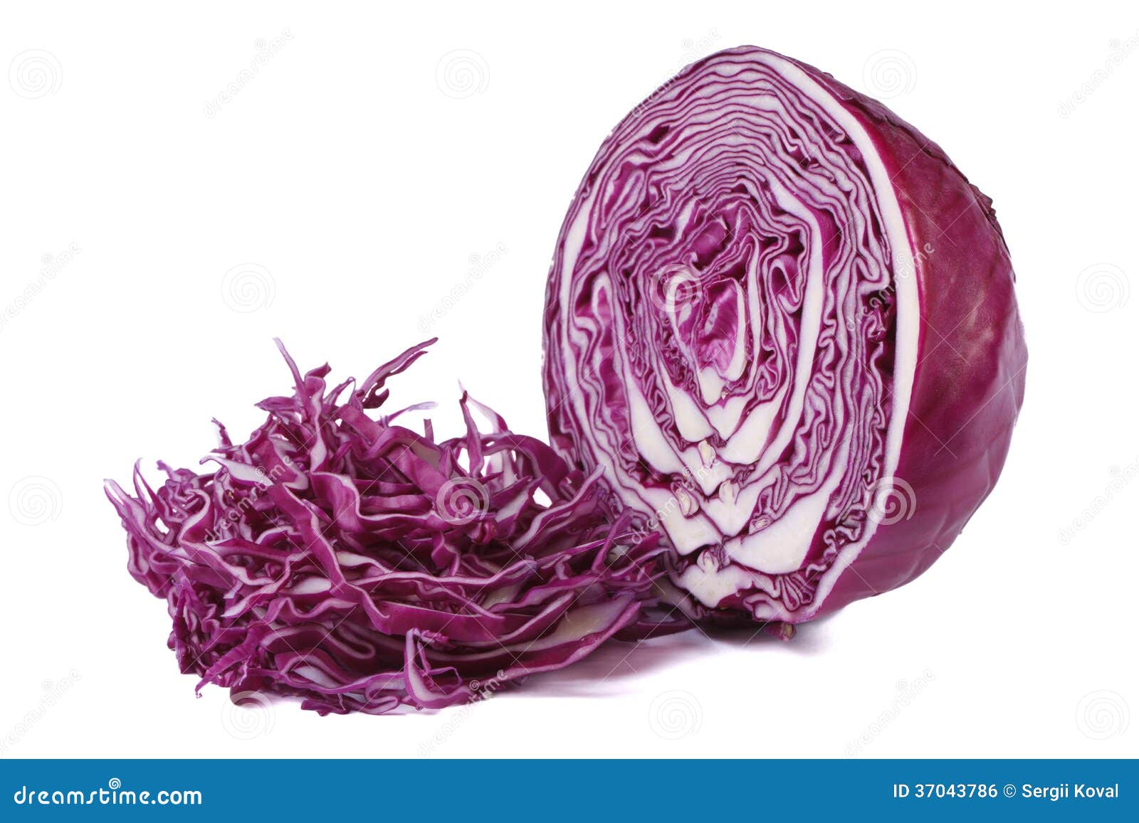 Chopped Red Cabbage Close Up on White Stock Photo - Image of garnish ...