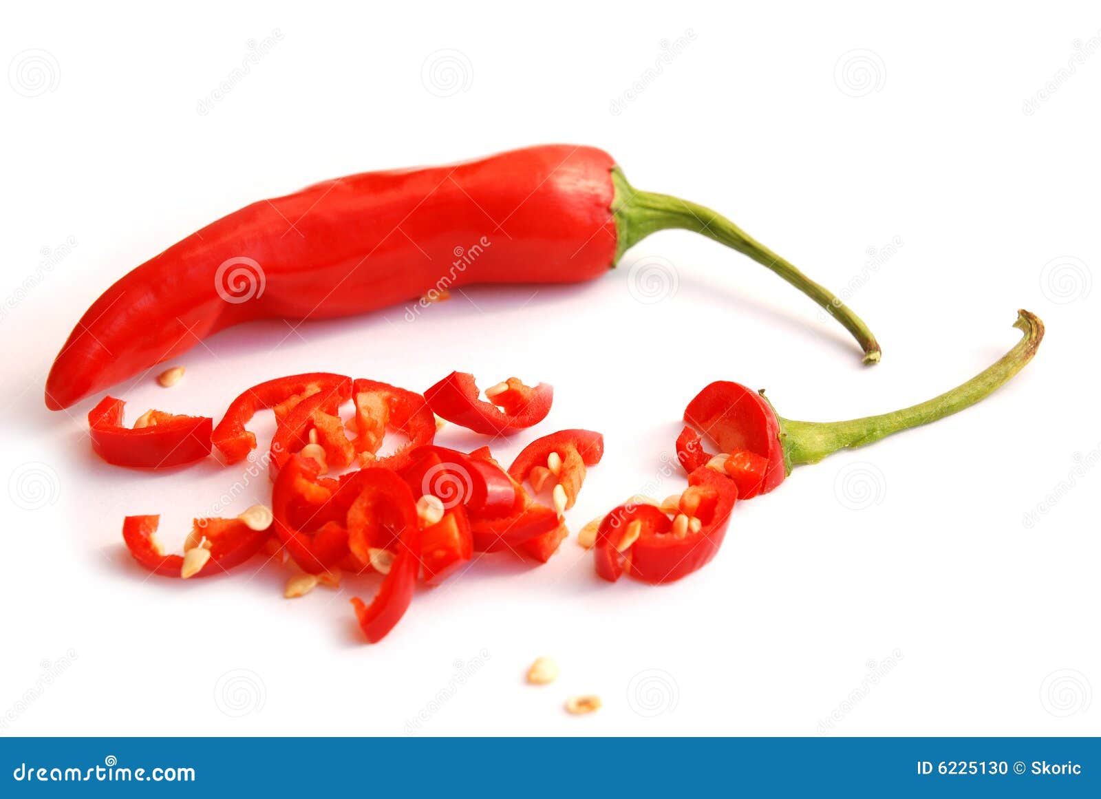 Chopped Red Hot Chilli Peppers Stock Photo - Image of seasonings, white ...