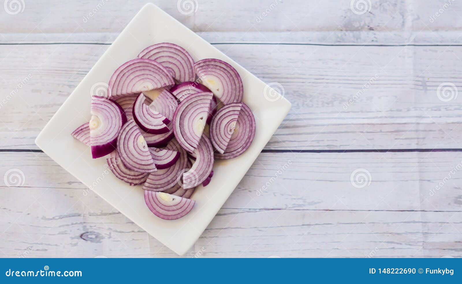 Chopped Red Onion Plate Close on the Table Stock Photo - Image of ...
