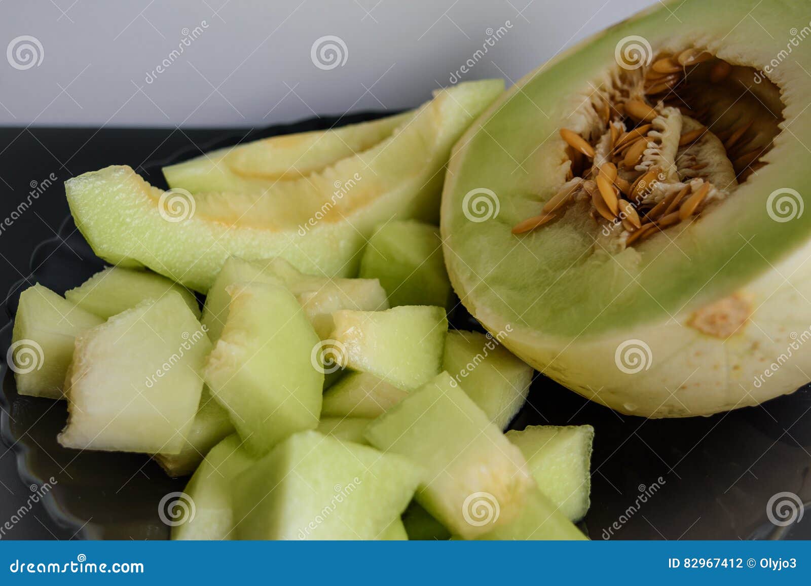 Chopped ripe melon stock photo. Image of black, summer - 82967412