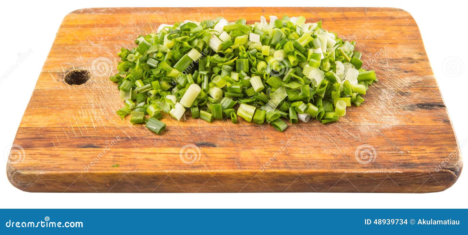 Chopped Scallions on Cutting Board II Stock Photo - Image of leaf ...