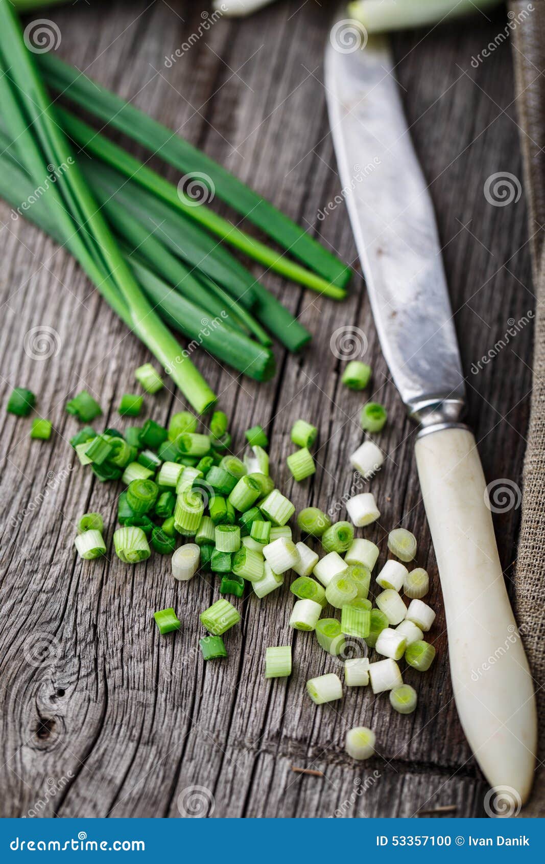 Chopped scallions stock photo. Image of chopped, board - 53357100