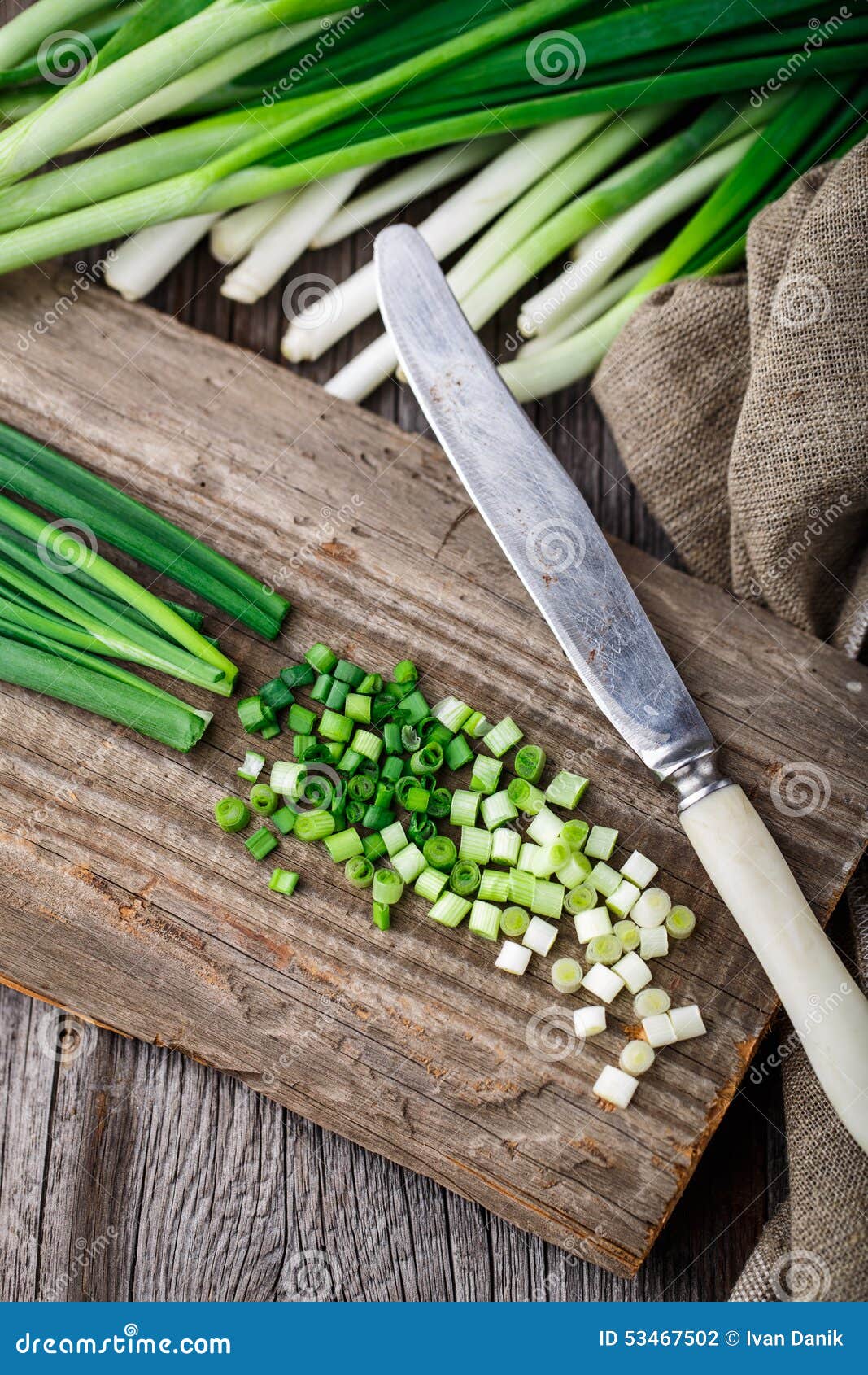Chopped scallions stock photo. Image of food, kitchen - 53467502
