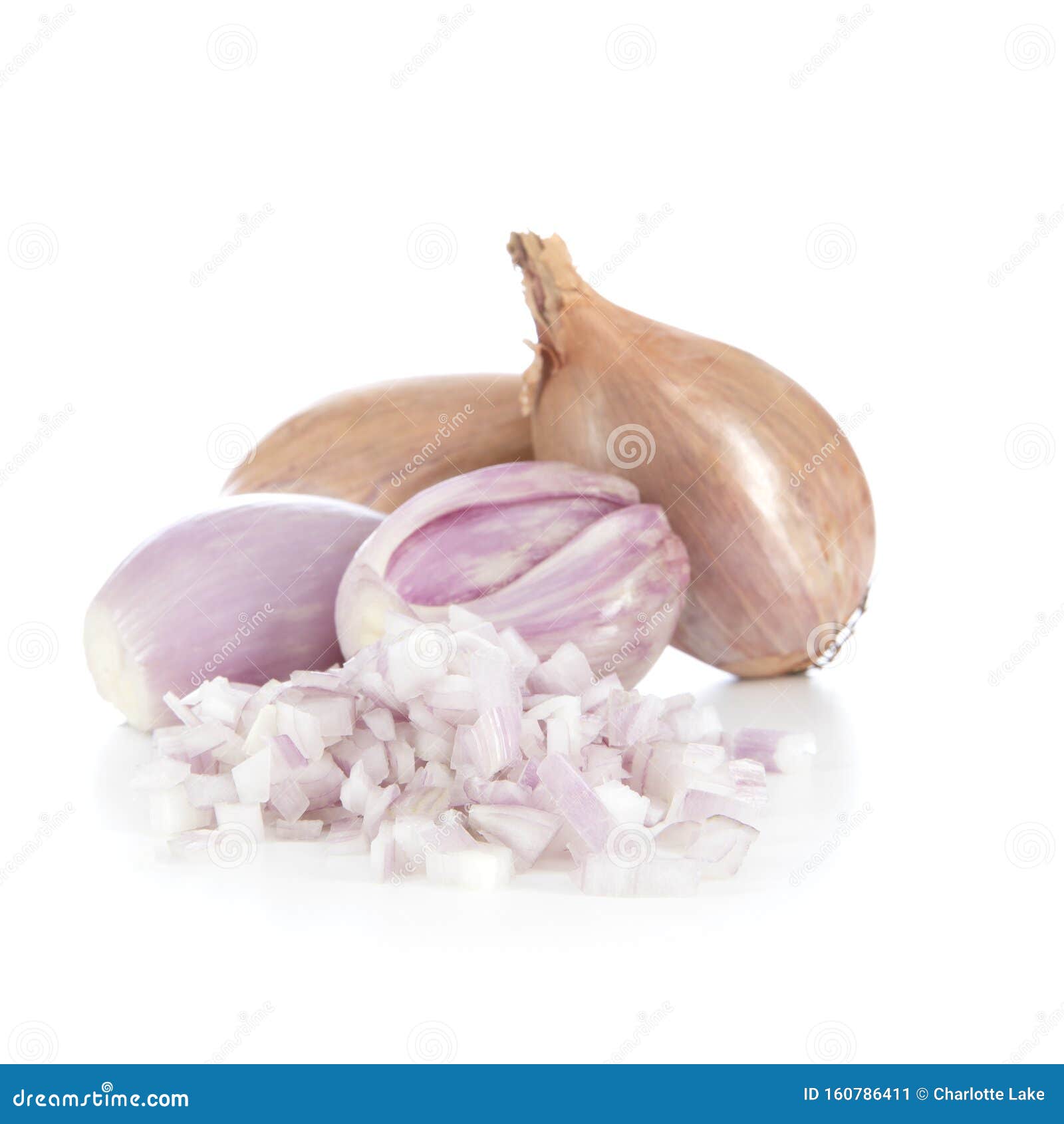 Chopped Shallots stock image. Image of closeup, brown - 160786411