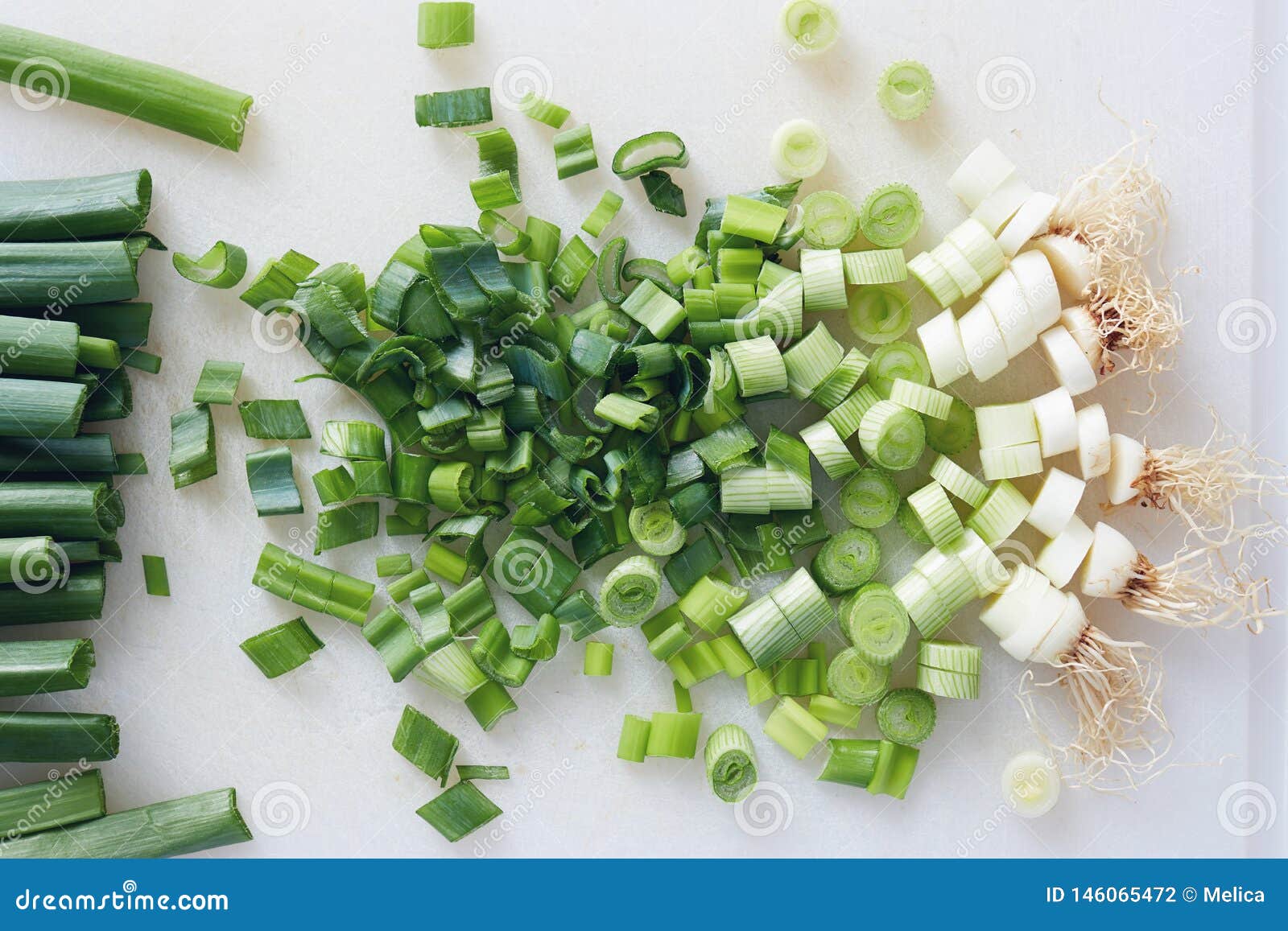 Chopped Spring Onion on Cutting Board Stock Photo - Image of diced ...