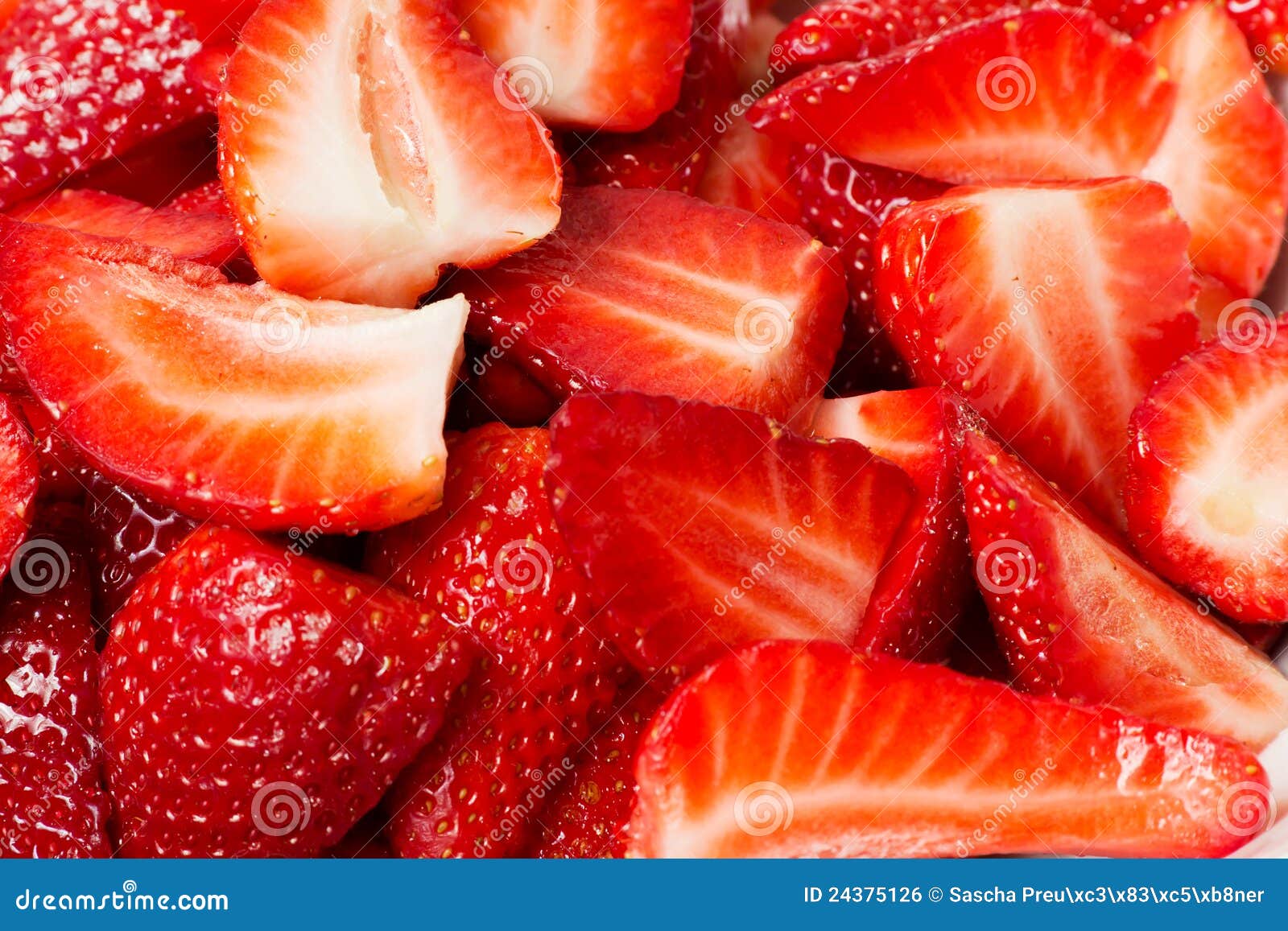 Chopped strawberries stock photo. Image of season, vitamins - 24375126