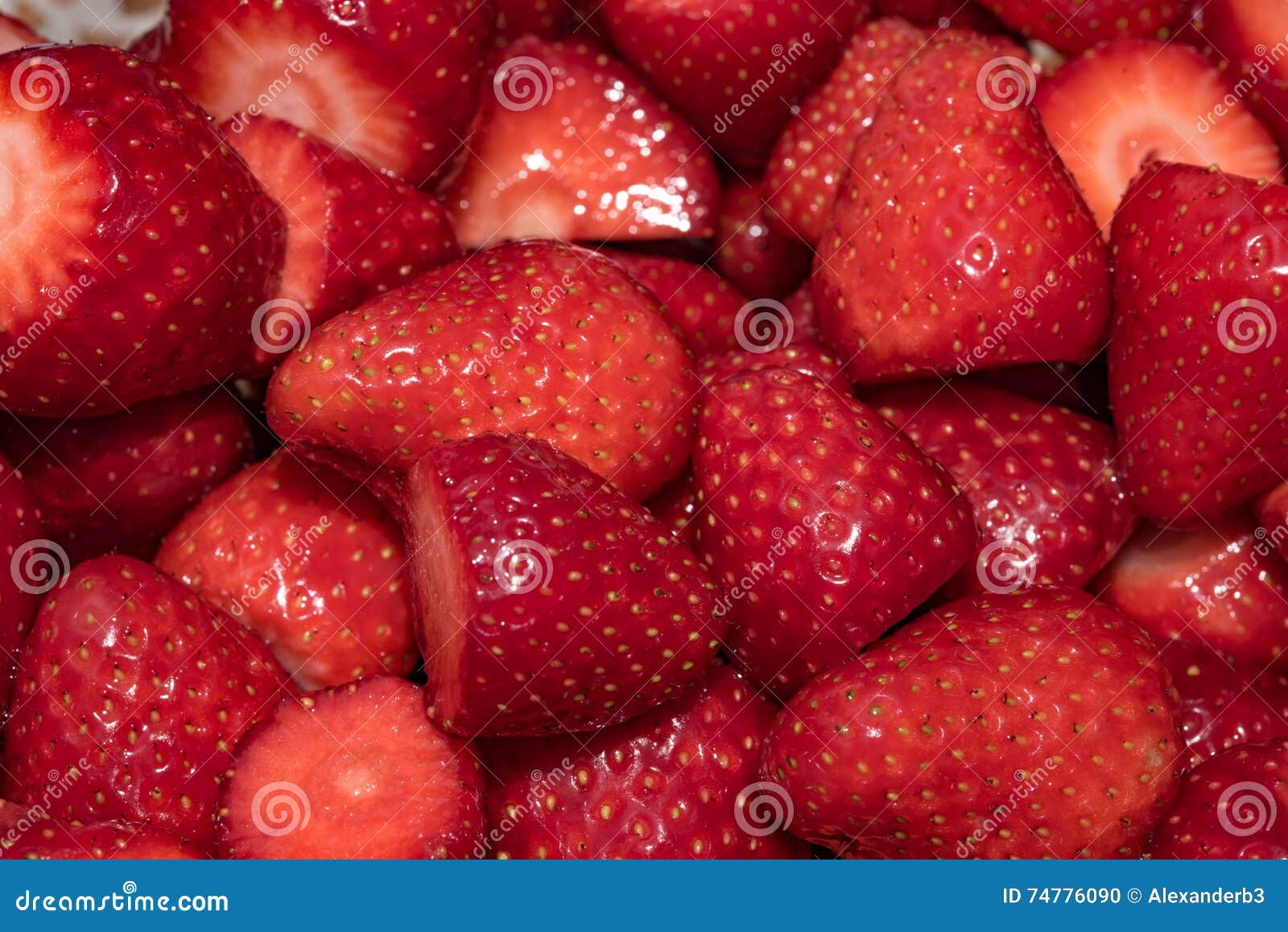 Chopped Strawberries Close Up Stock Photo - Image of natural, juicy ...