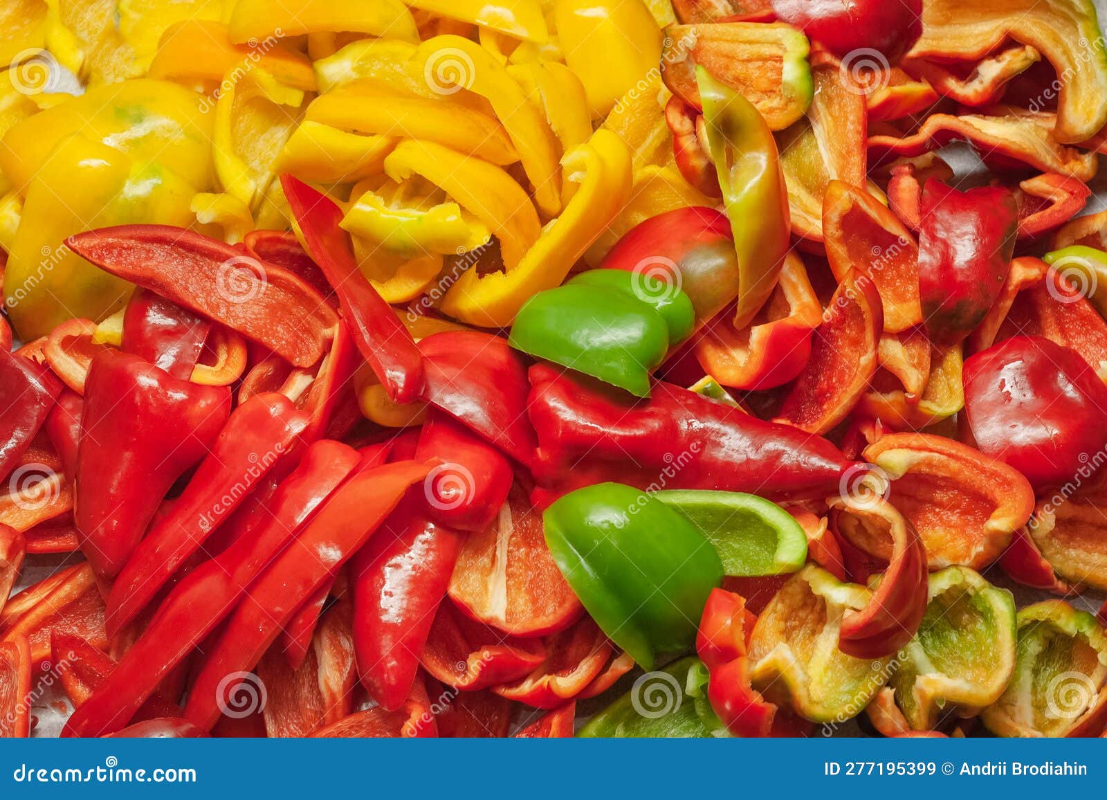 Chopped Sweet Peppers of Different Colors Stock Image - Image of ...