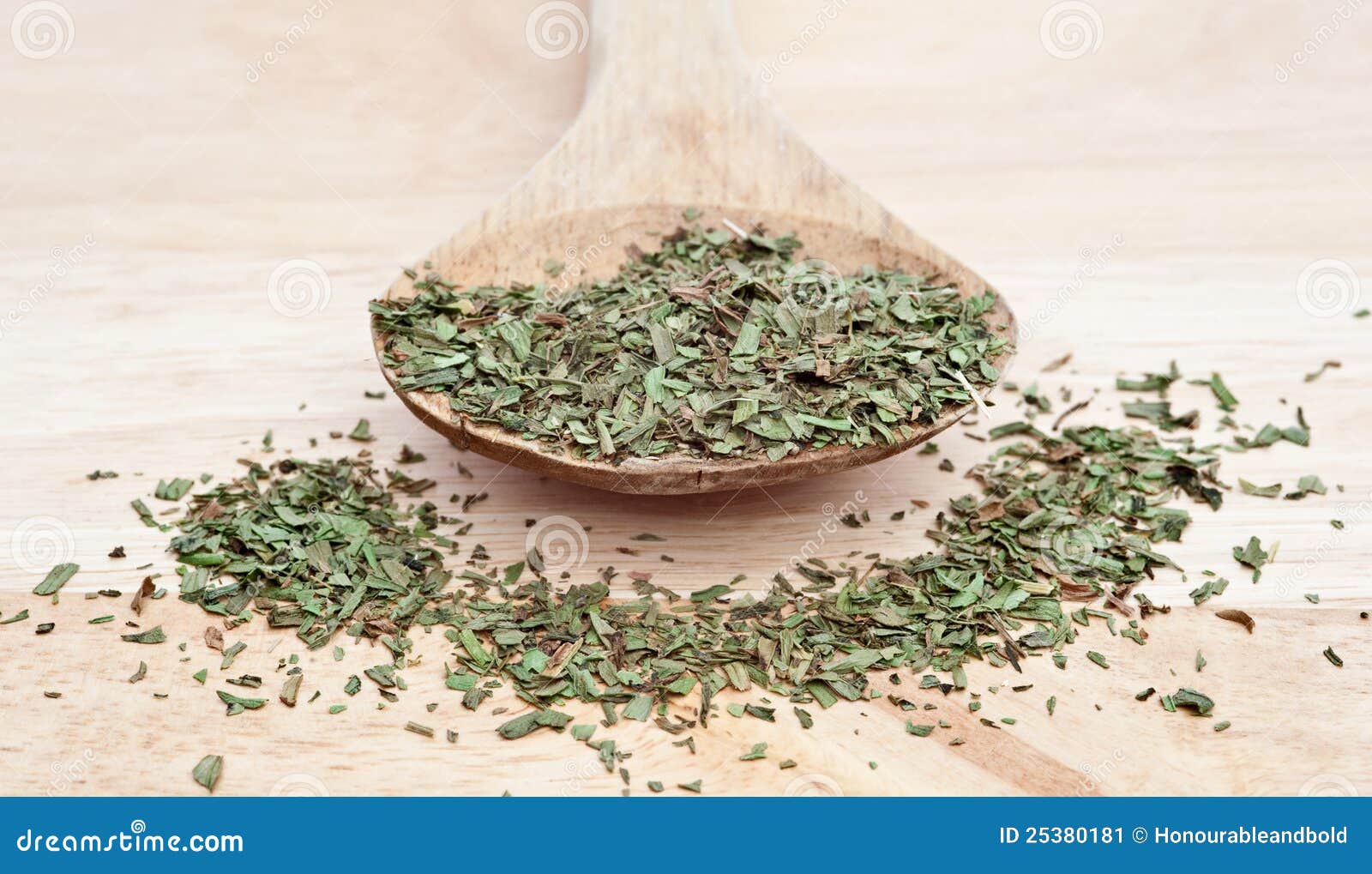 Chopped Tarragon on Wooden Spoon Stock Image - Image of herrb ...