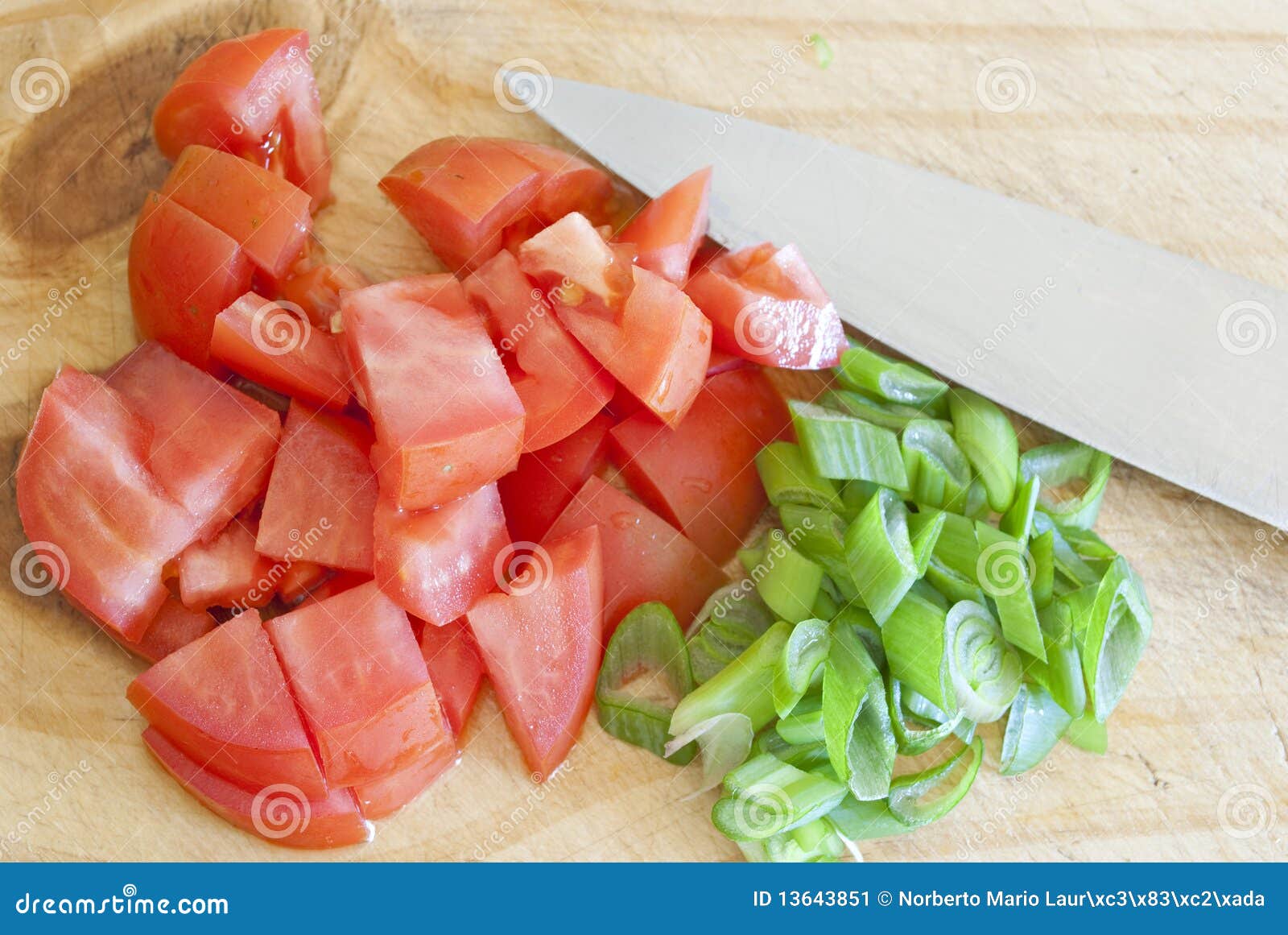 Chopped Tomatoes and Onions Stock Image - Image of health, color: 13643851