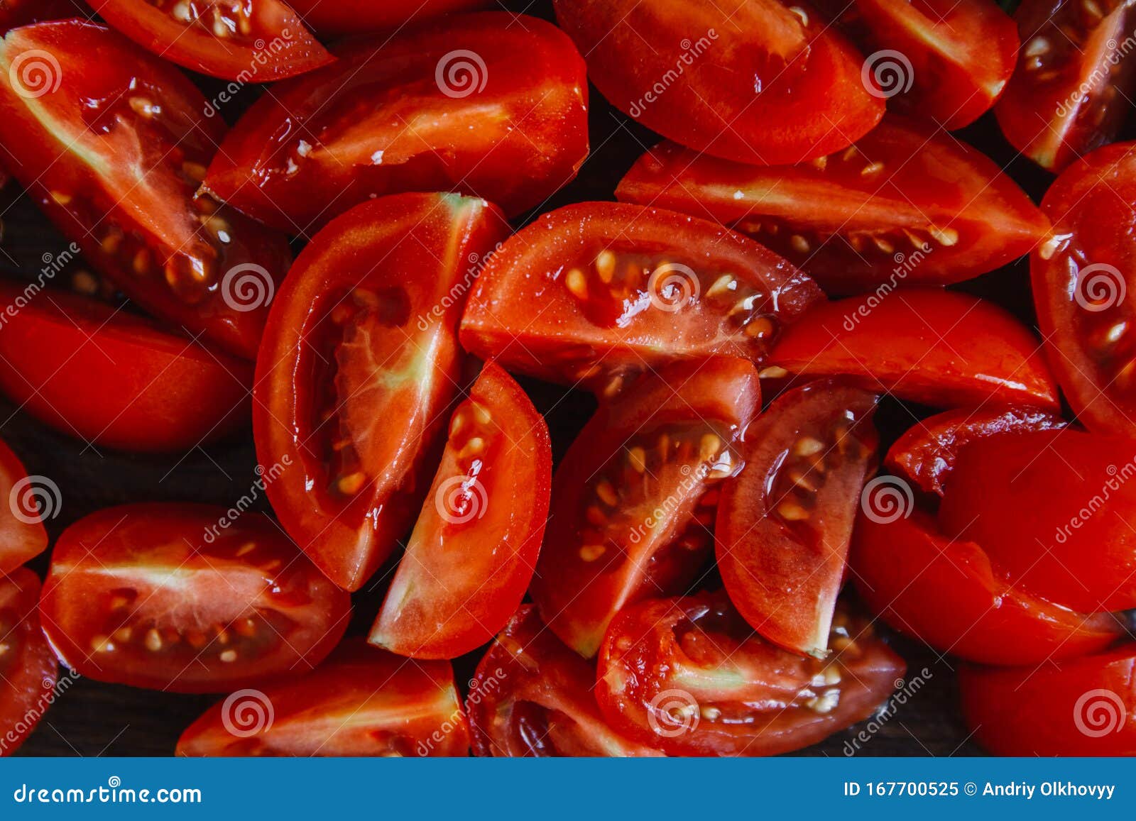 Chopped Tomatoes Pieces Texture Pattern. Food Vegetable Ingredient ...