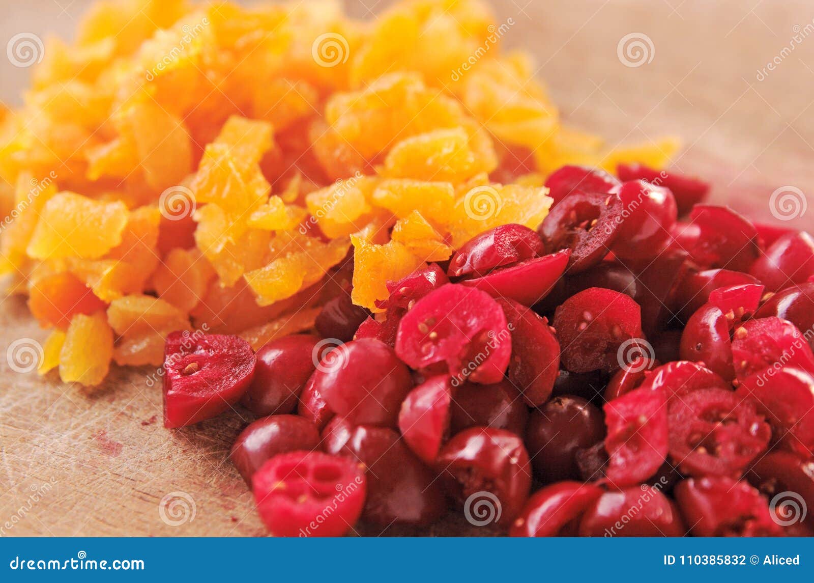 Chopped Apricots and Cranberries Stock Photo - Image of board, fruit ...