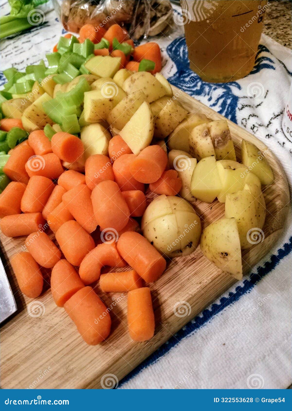 Chopped Vegetables on Counter Stock Photo - Image of vegetables ...