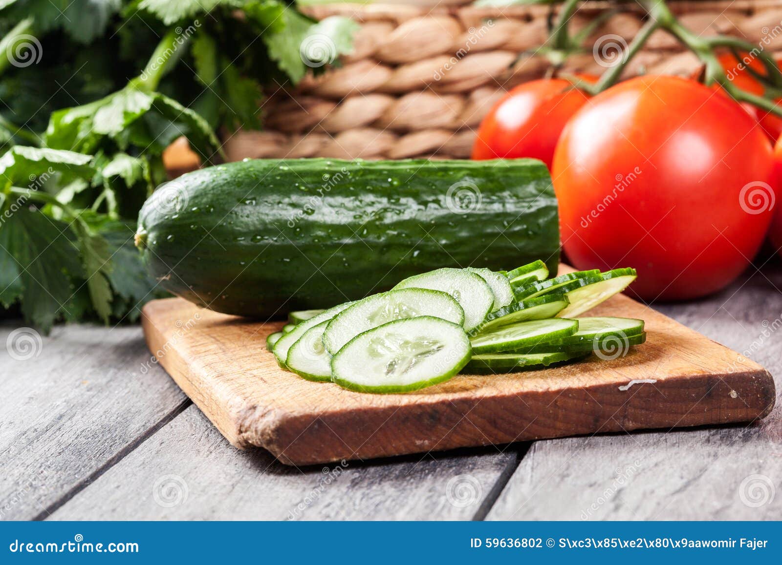 Chopped Vegetables: Cucumber on Cutting Board Stock Photo - Image of ...