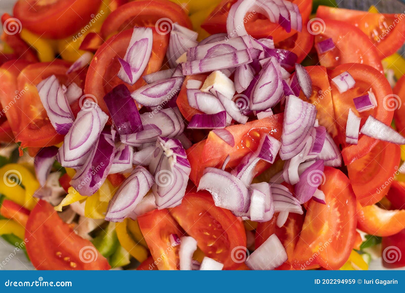 Chopped Vegetables. Culinary Background with Selective Focus Stock ...