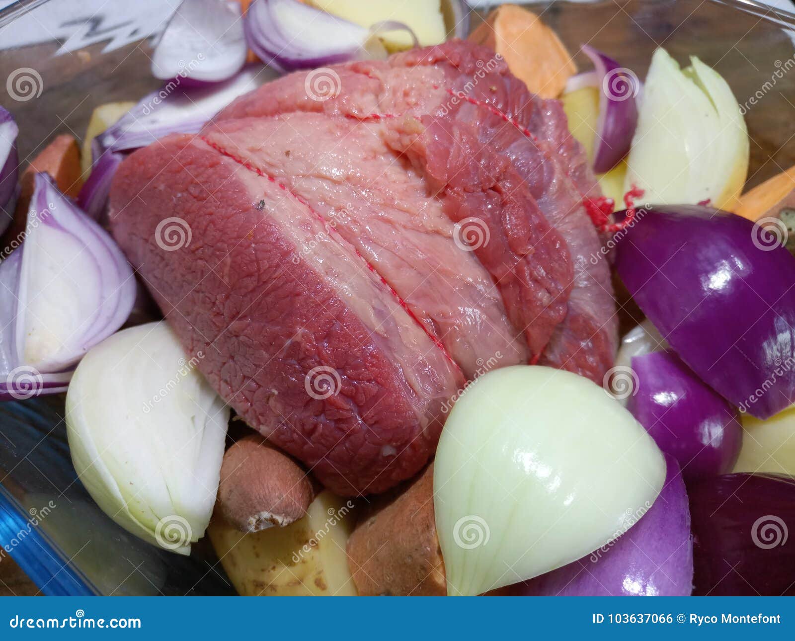 Uncooked Organic Beef Roast Preparing Stock Photo - Image of roast ...